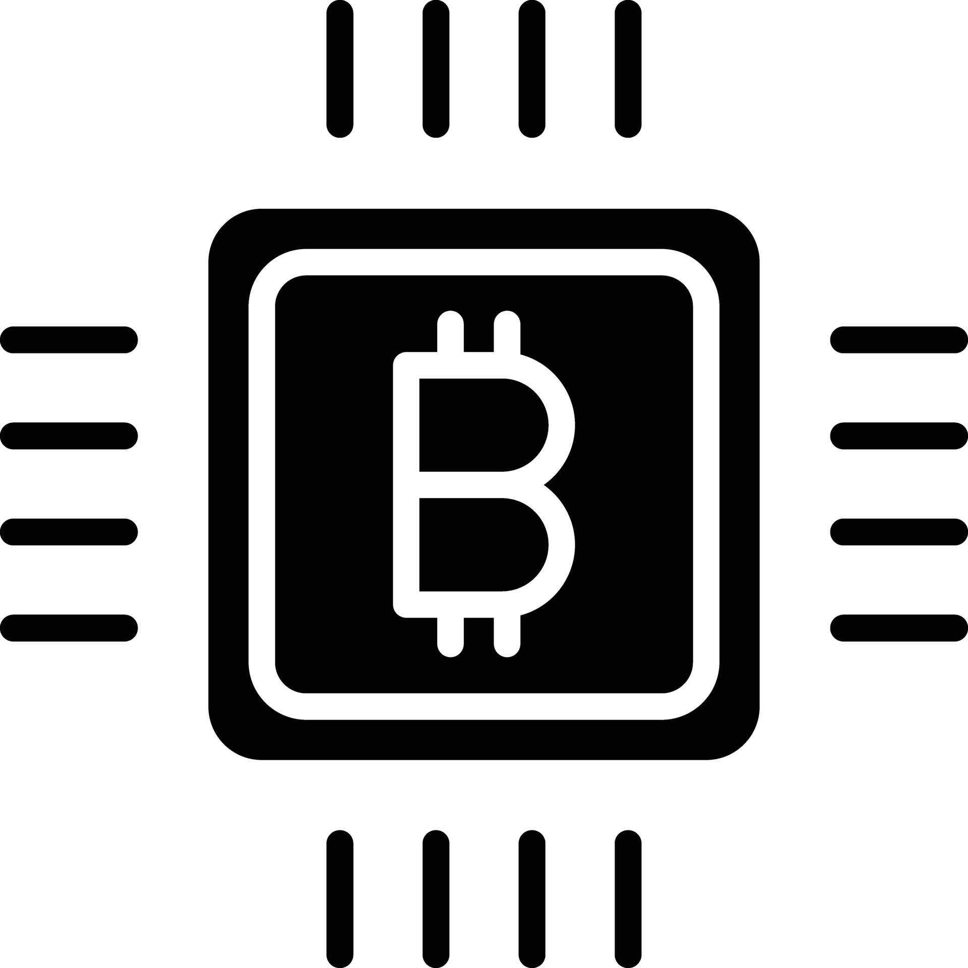 Bitcoin Chip Solid And Glyph Vector Illustration 36702478 Vector Art At