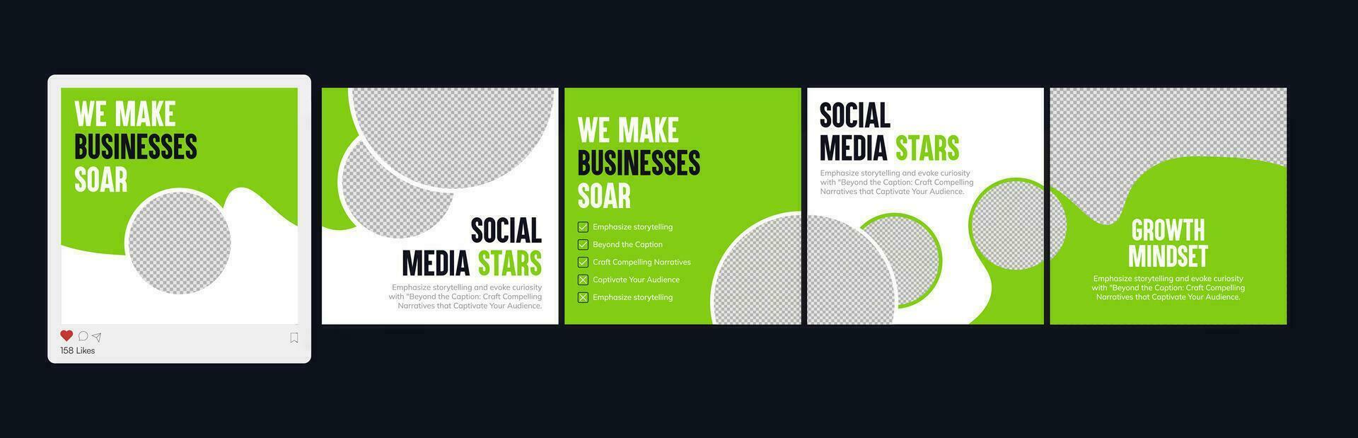 Set Of Carousel Post Editable Social Media Carousel Post Modern And Creative Business Carousel