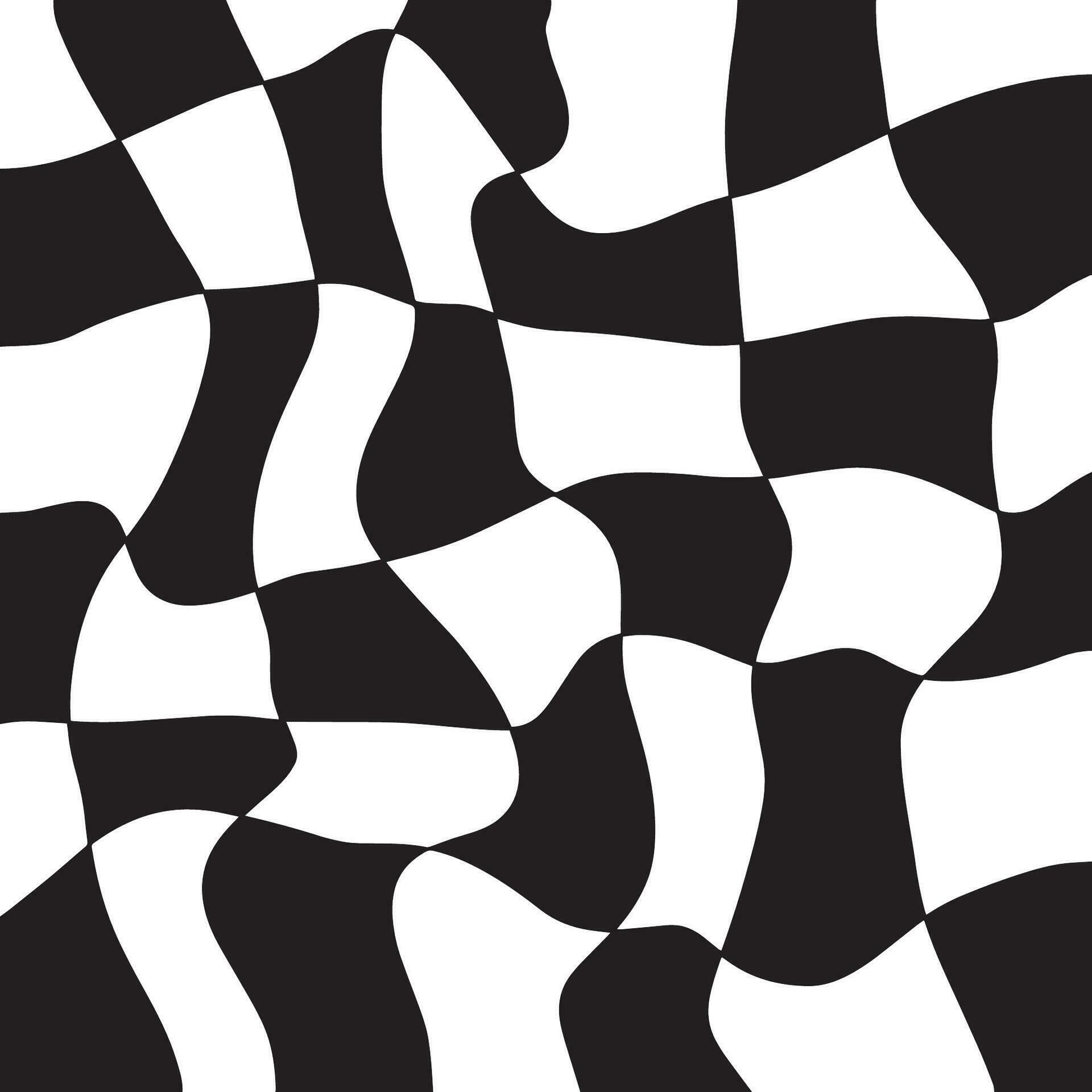 Checkerboard background in black and white colors, retro groovy wavy ...