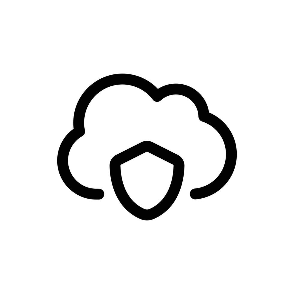Cloud Security Icon In Trendy Outline Style Isolated On White Background Cloud Security