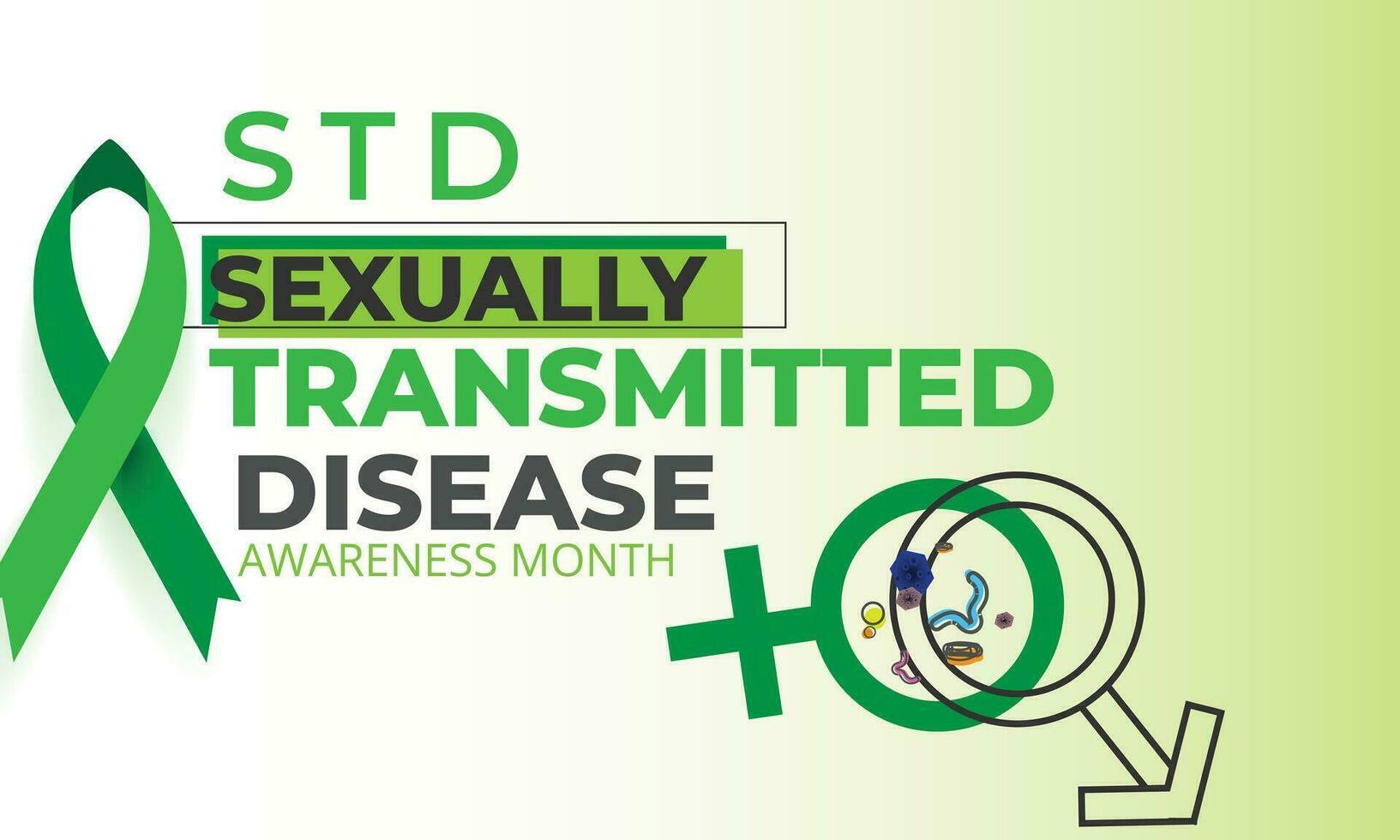 Sexually Transmitted Diseases Awareness Month Background Banner Card Poster Template