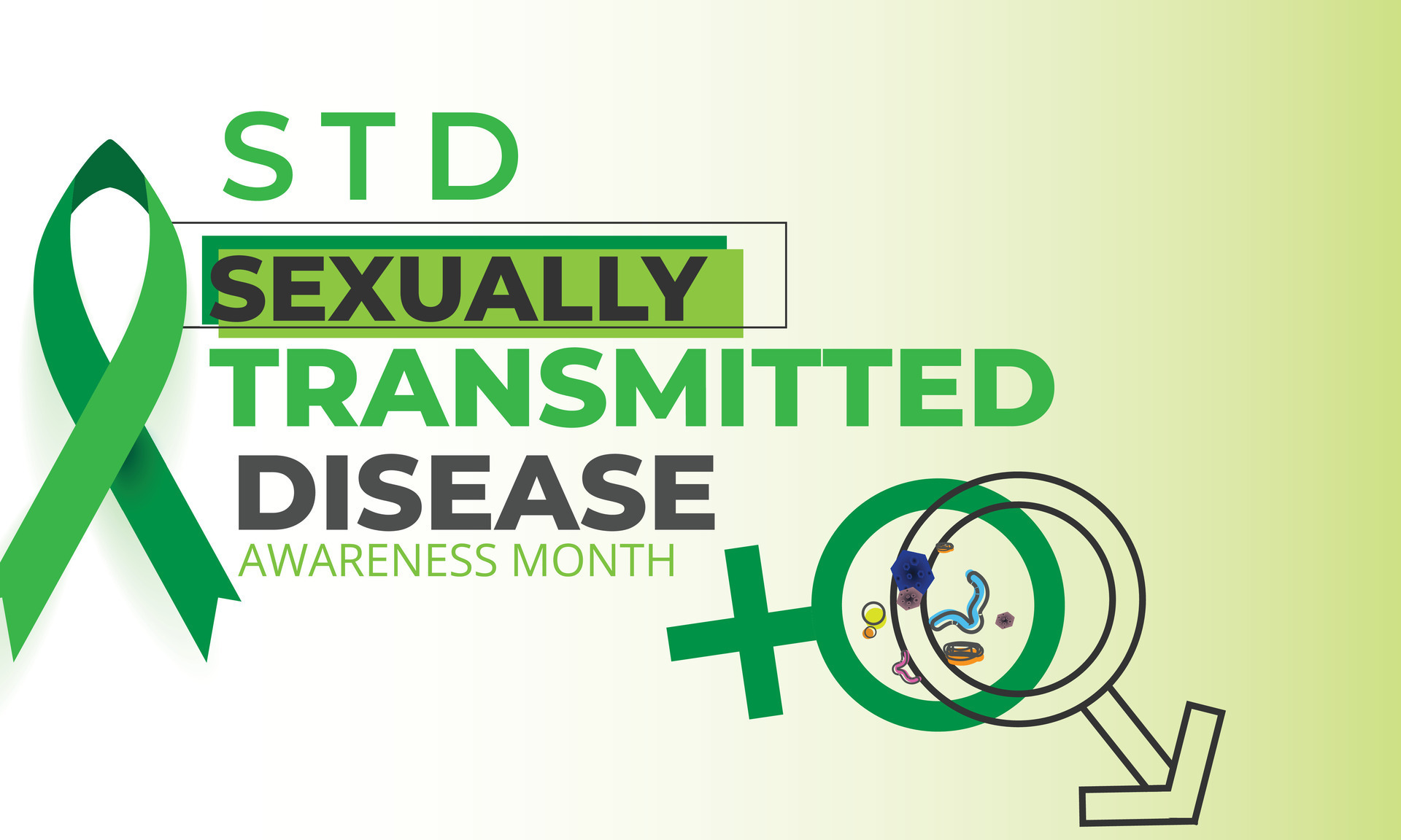 Sexually Transmitted Diseases Awareness Month Background Banner Card