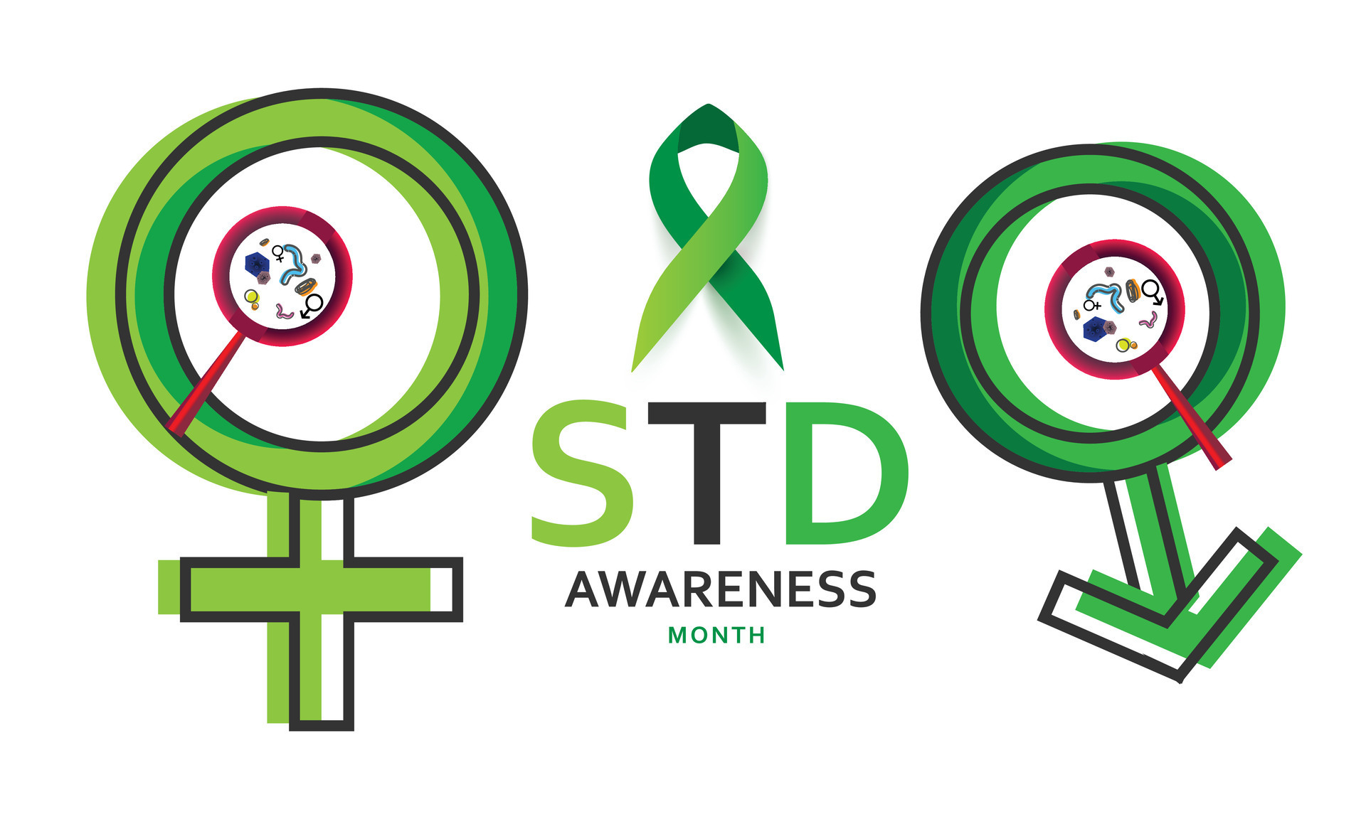 Sexually Transmitted Diseases Awareness Month Background Banner Card