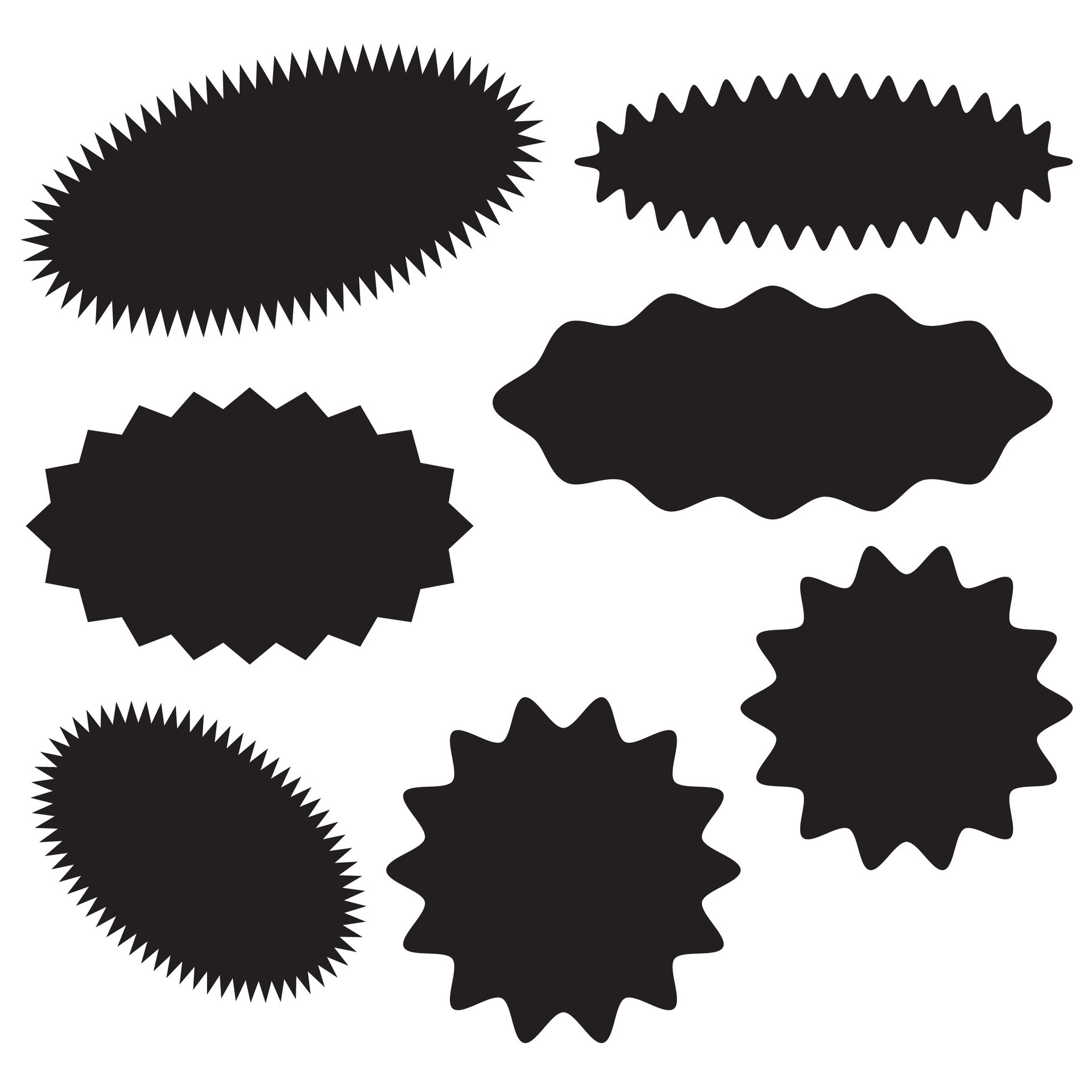 Zig Zag Edge Rectangle Shape Collection Jagged Rectangular Elements Set Black Graphic Design