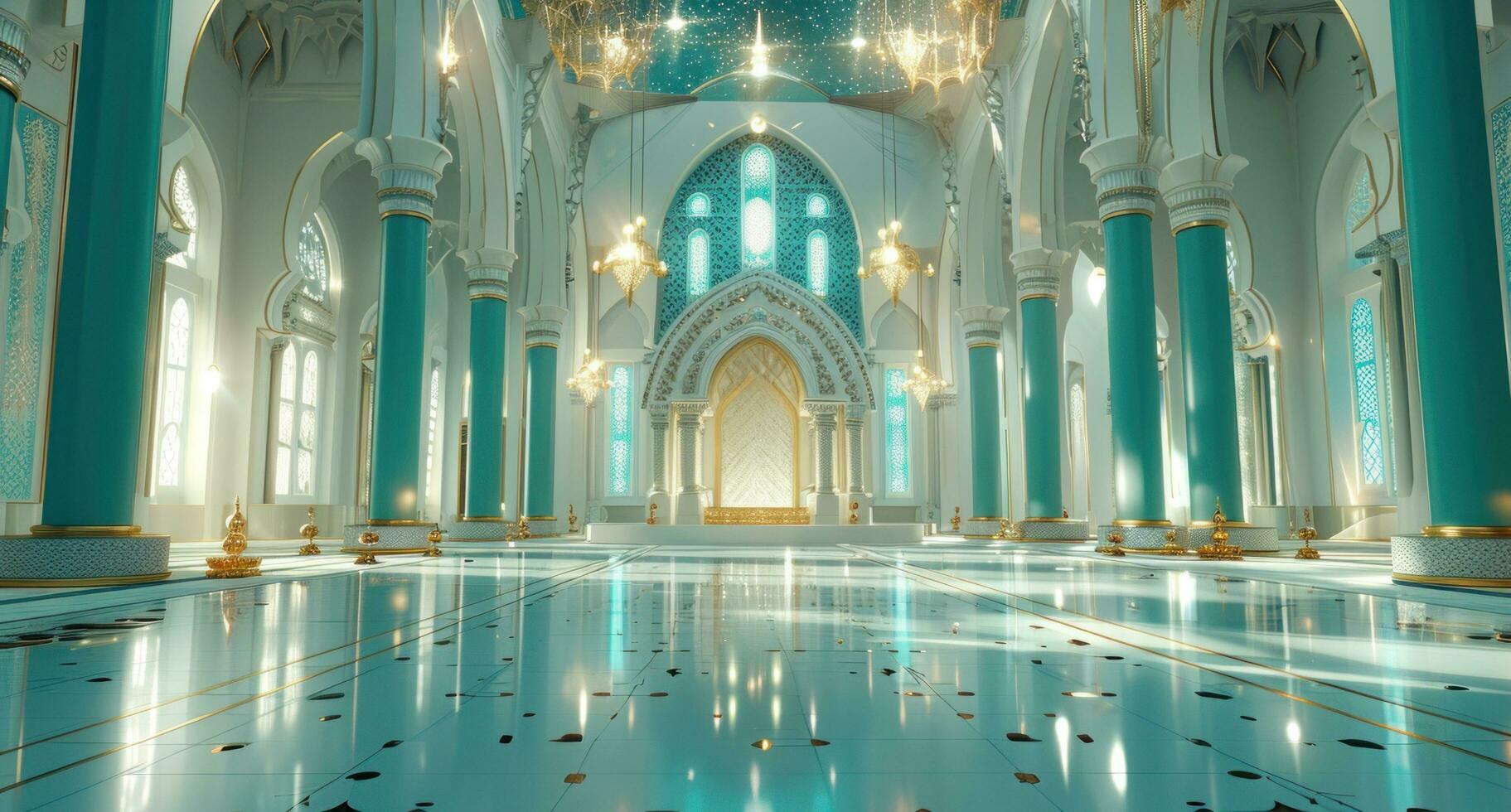 AI generated a islamic masjid on a blue background 36717756 Stock Photo ...