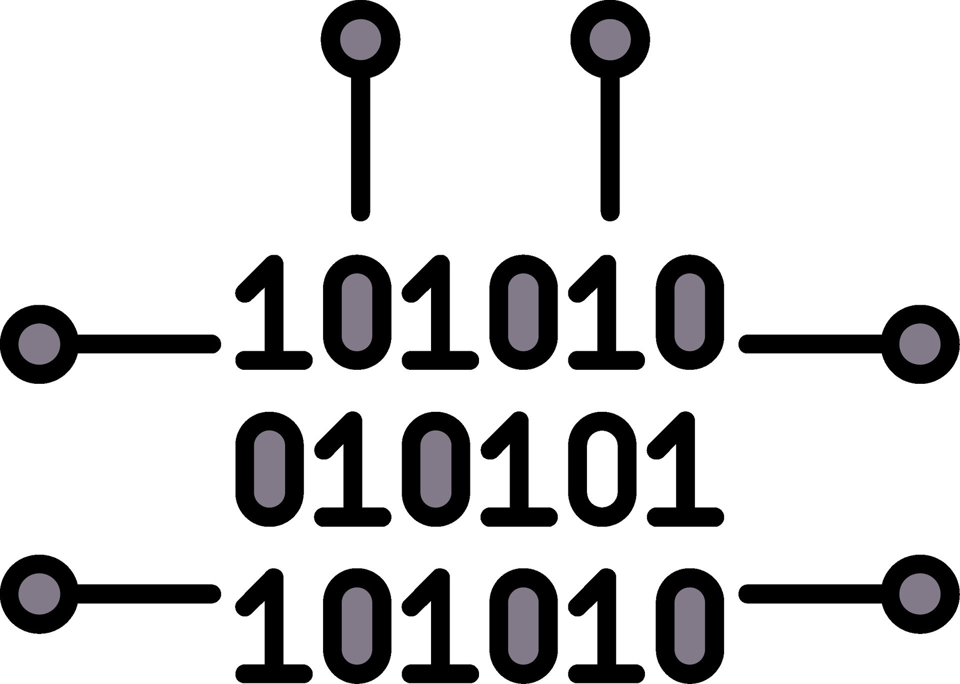 Binary Code Line Filled Icon 36723244 Vector Art at Vecteezy