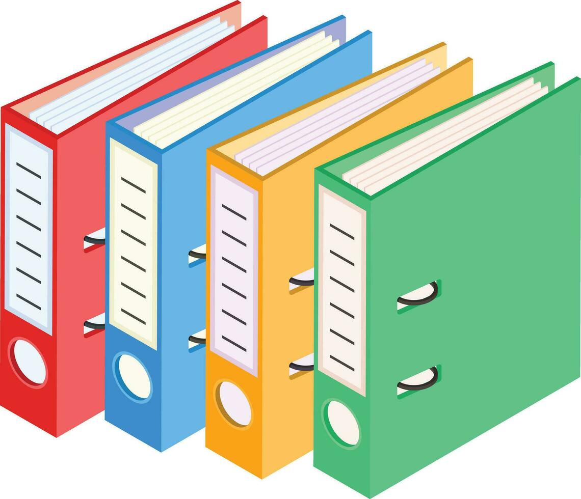 Isometric Stacked Binders with Papers 36748042 Vector Art at Vecteezy
