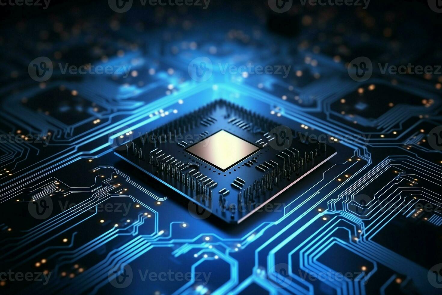AI generated Circuit board. Technology background. Central Computer Processors CPU concept ...