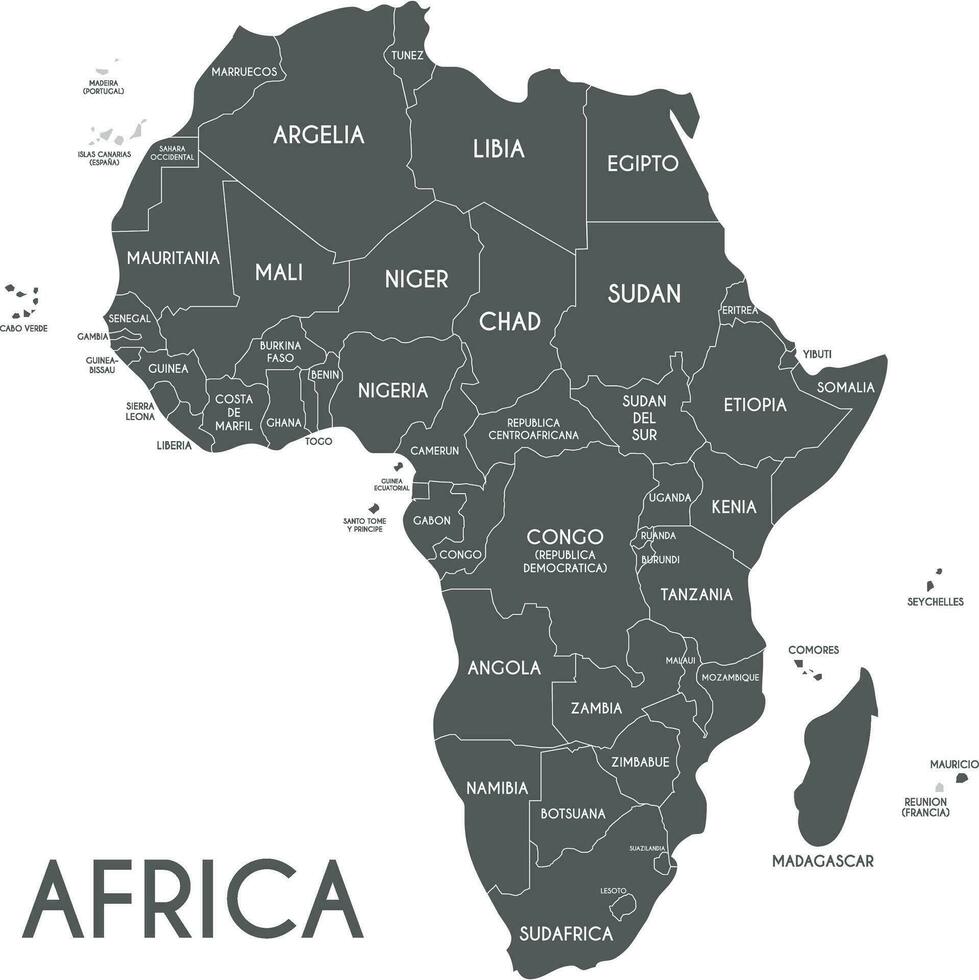 Political Africa Map vector illustration isolated on white background ... Political Africa Map vector illustration isolated on white background ...