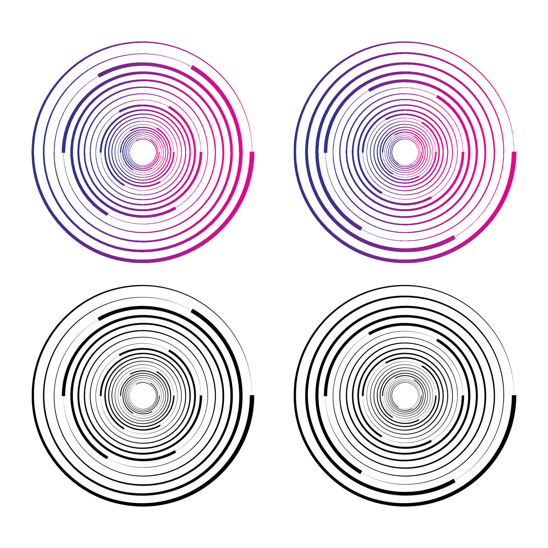 Concentric Random Circles With Dynamic Lines Vortex Circular Swirl