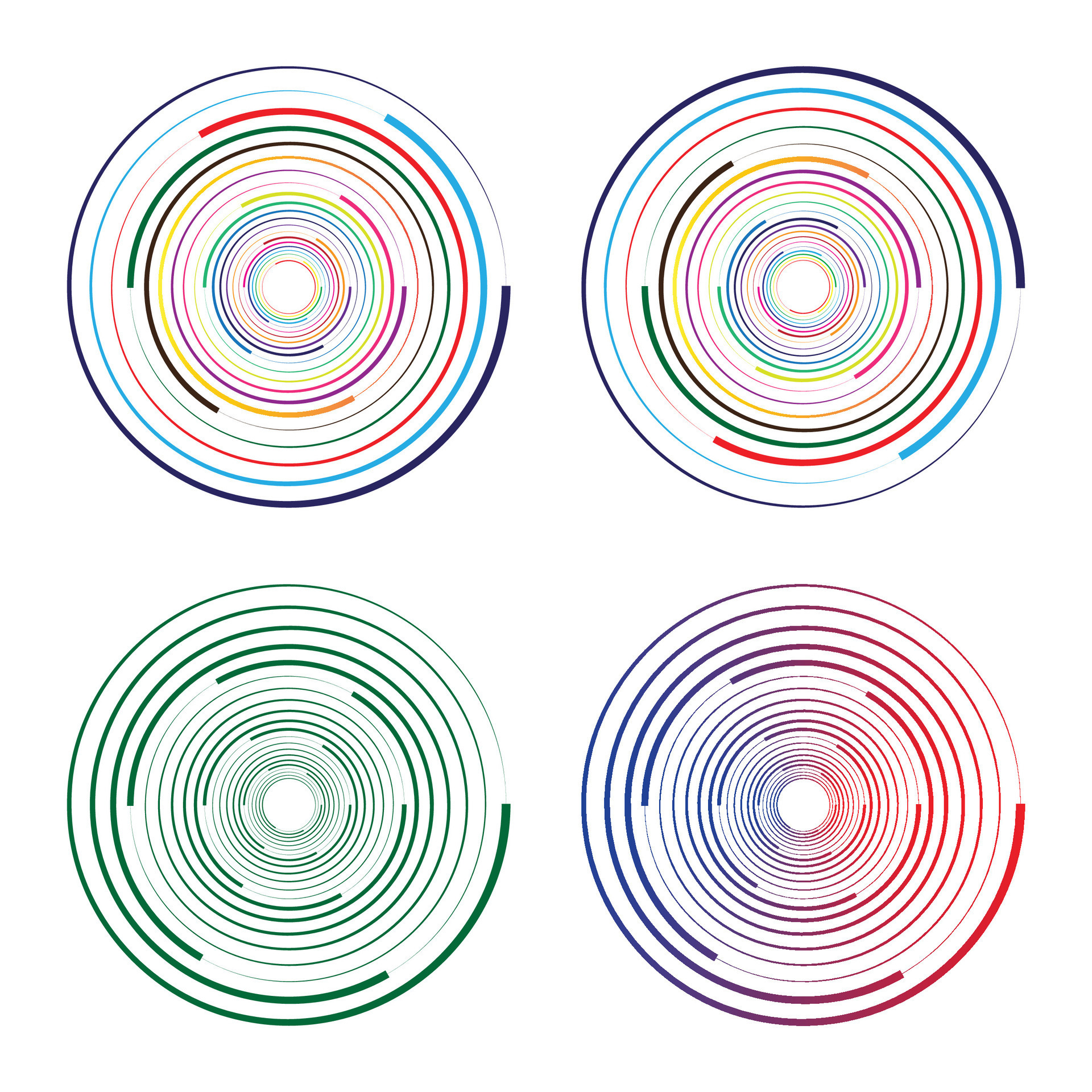 Concentric Random Circles With Dynamic Lines Vortex Circular Swirl