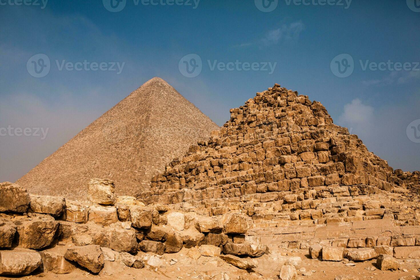 Famous Egyptian Pyramids of Giza. Landscape in Egypt. Pyramid in desert ...