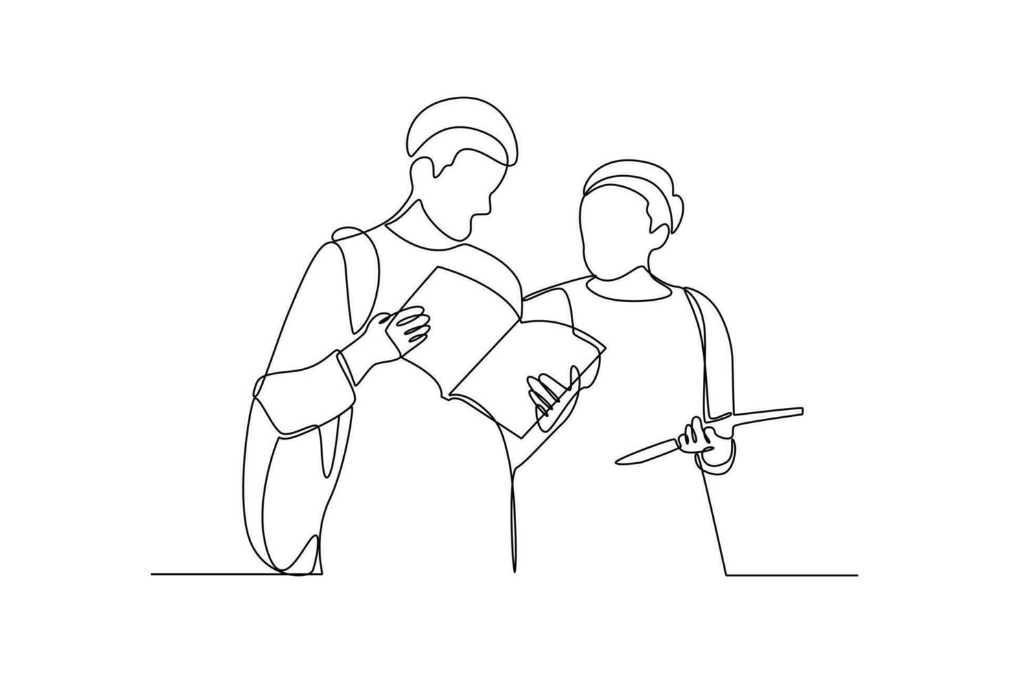 One continuous line drawing of Student life concept. Doodle vector ...