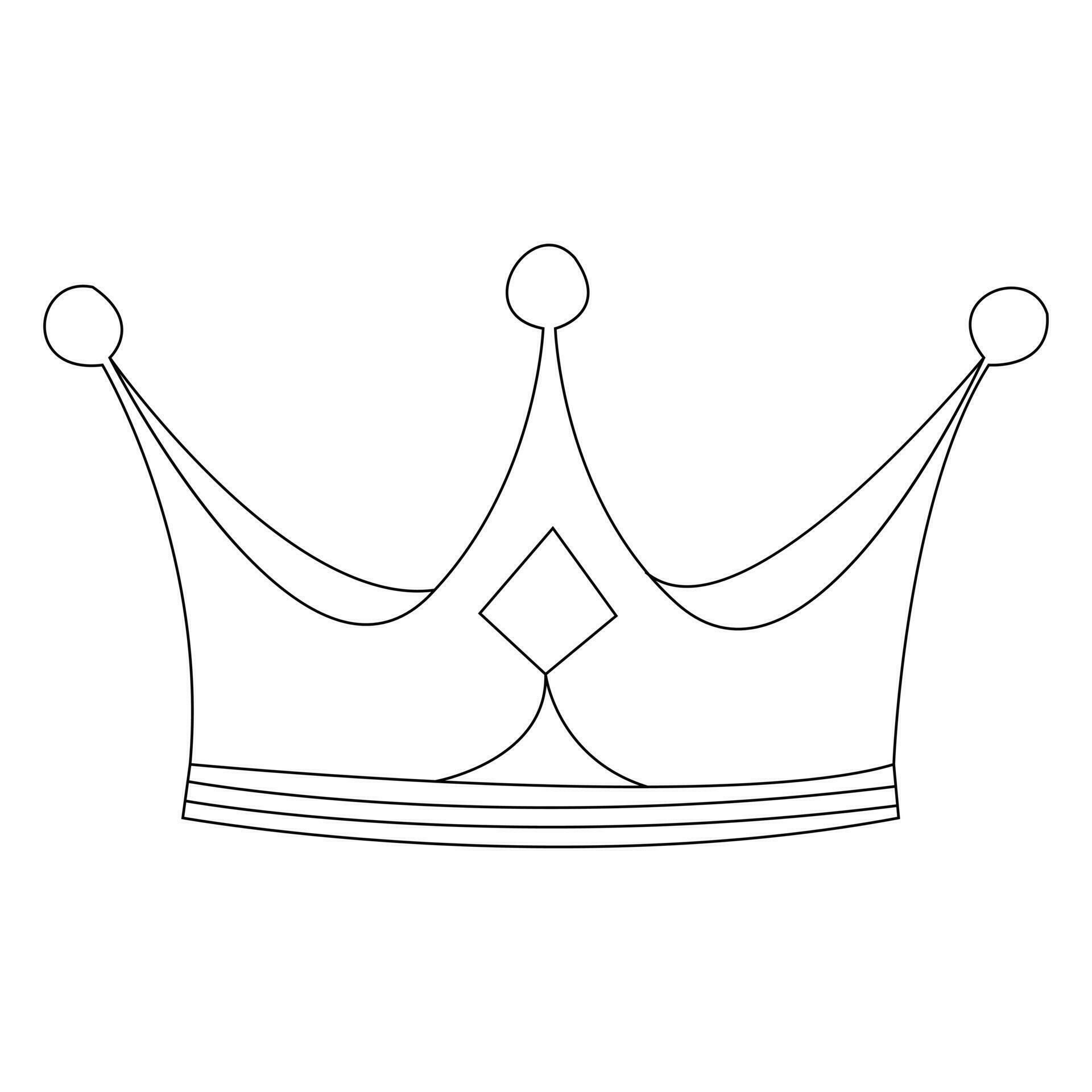 Single Line Continuous Drawing Of King Crown Outline Vector