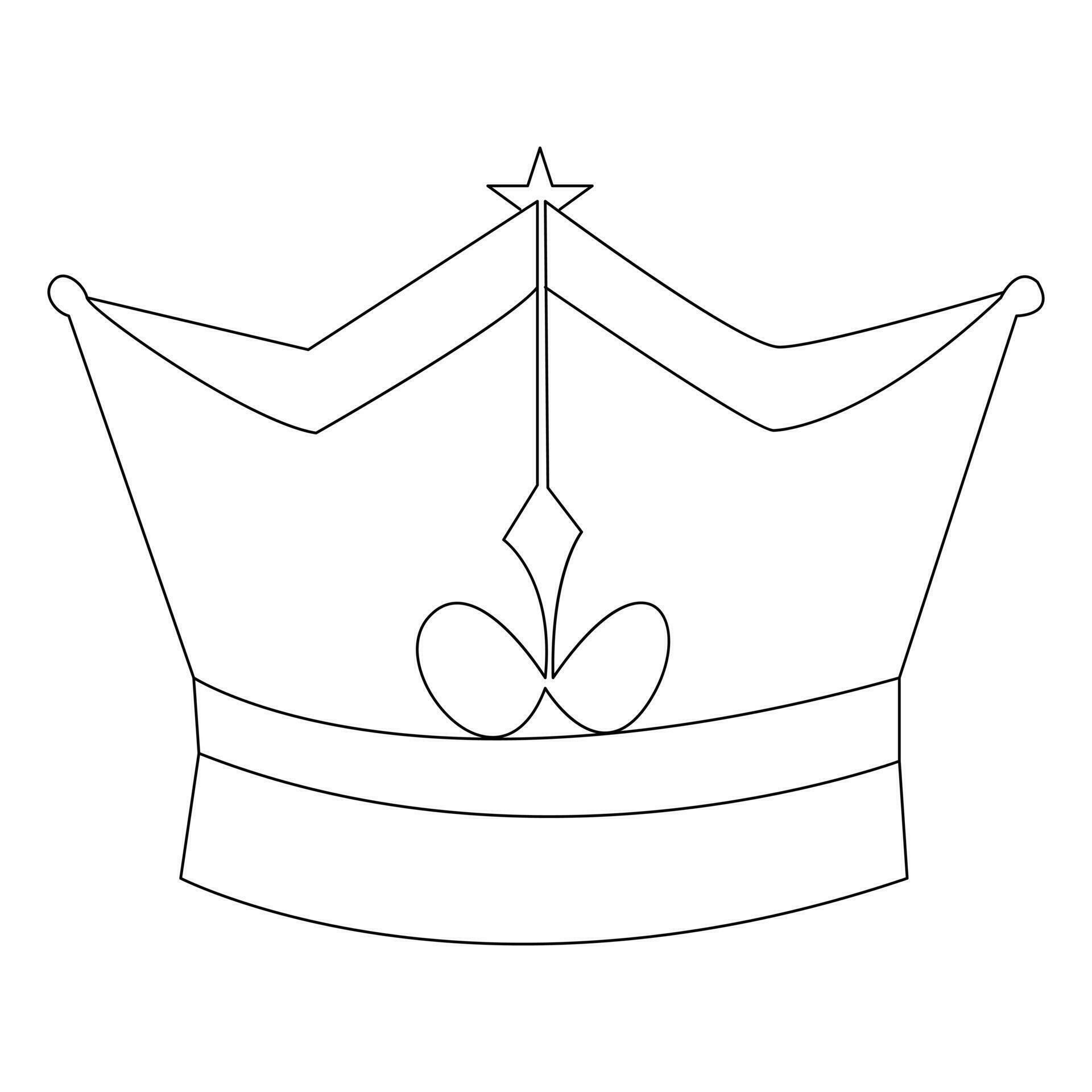 Single Line Continuous Drawing Of King Crown Outline Vector