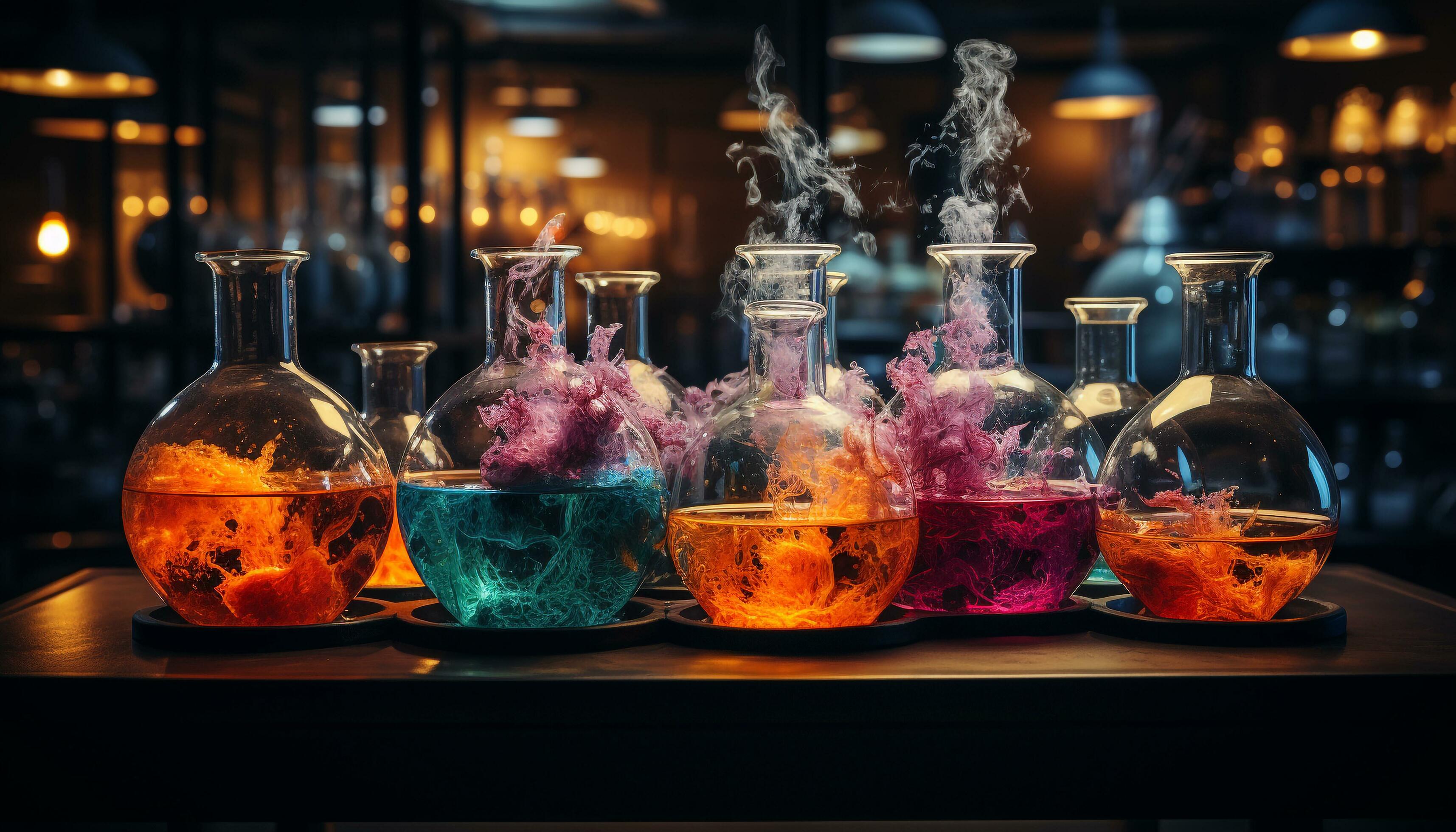 AI generated Nightclub bar counter, glass table, whiskey bottle, cocktail celebration generated ...