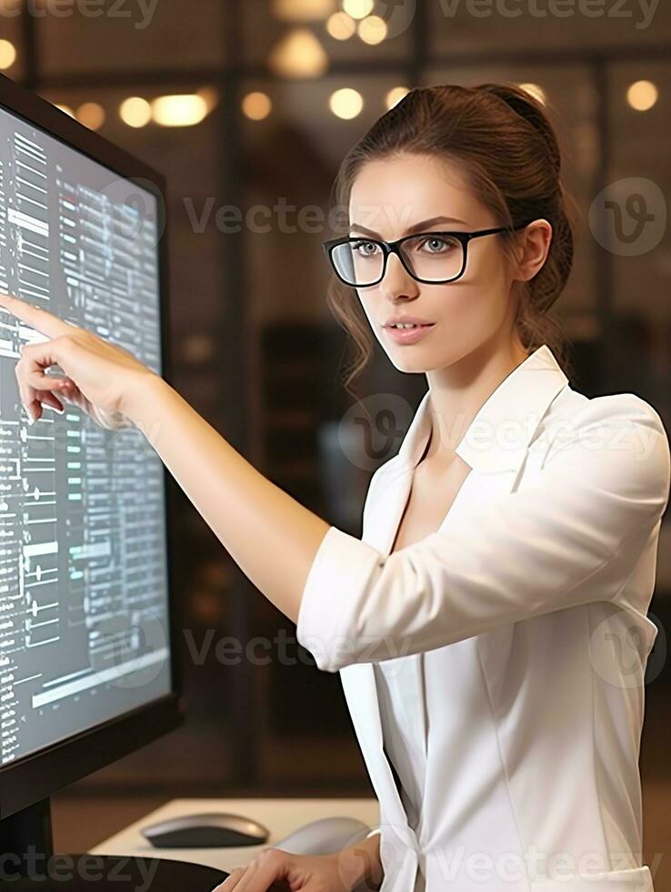 AI generated Skilled Female Programmer at Work, AI Generated 36781026 Stock Photo at Vecteezy