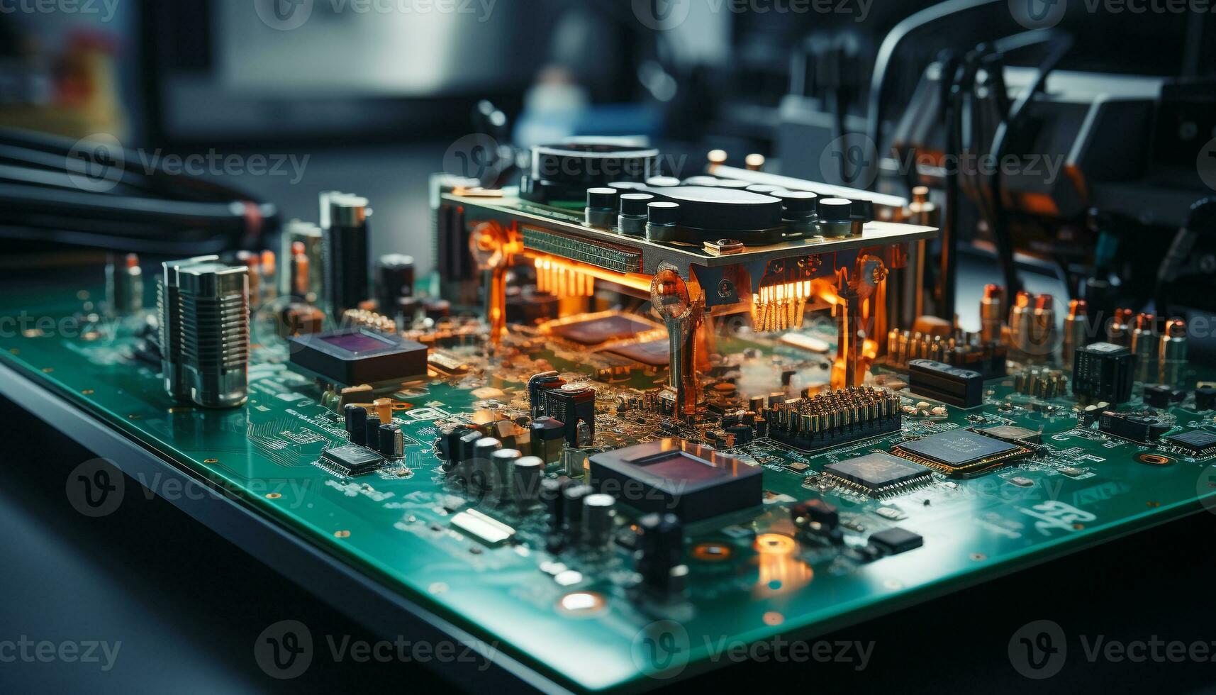 AI generated Computer chip, circuit board, and motherboard soldered for ...