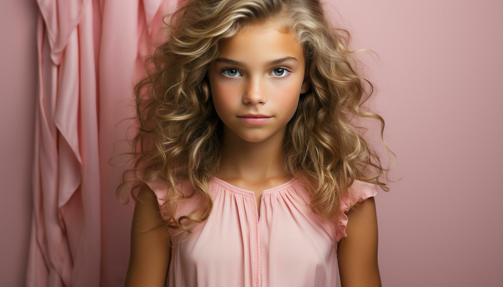 Ai Generated Cute Blond Girl Looking At Camera Smiling With Innocence Generated By Ai 36798381