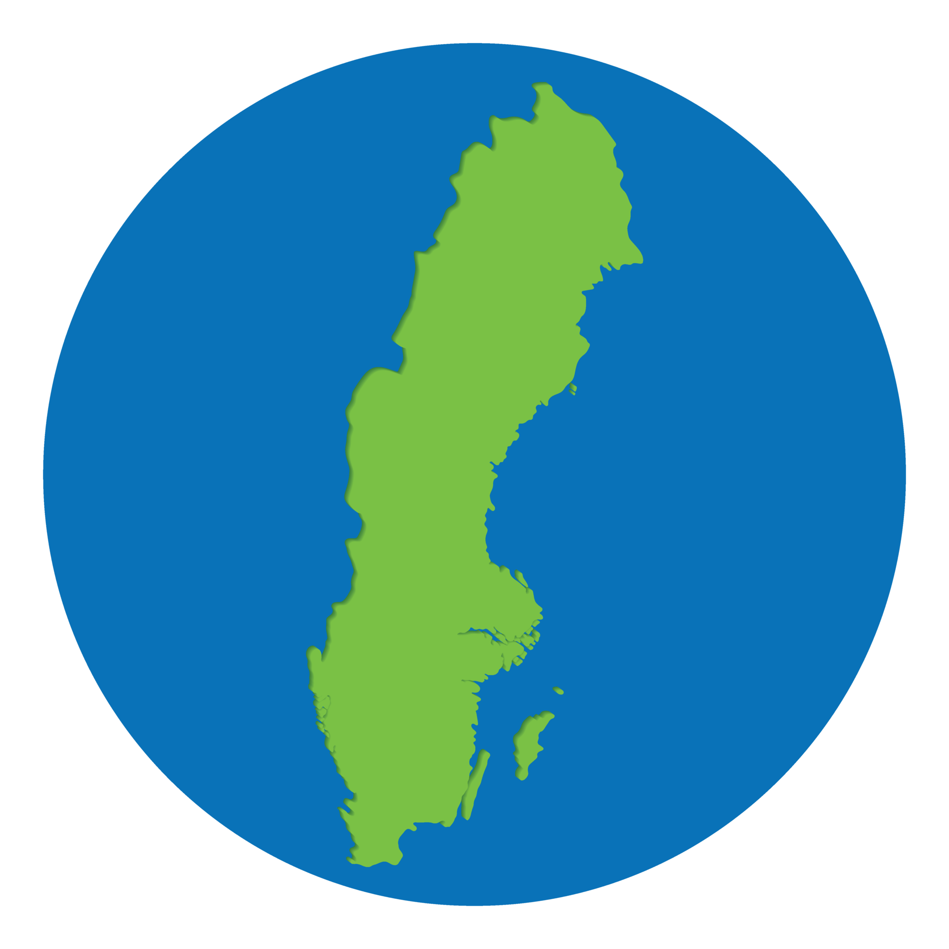 Sweden map. Map of Sweden green color in globe design with blue circle color. 36876278 PNG