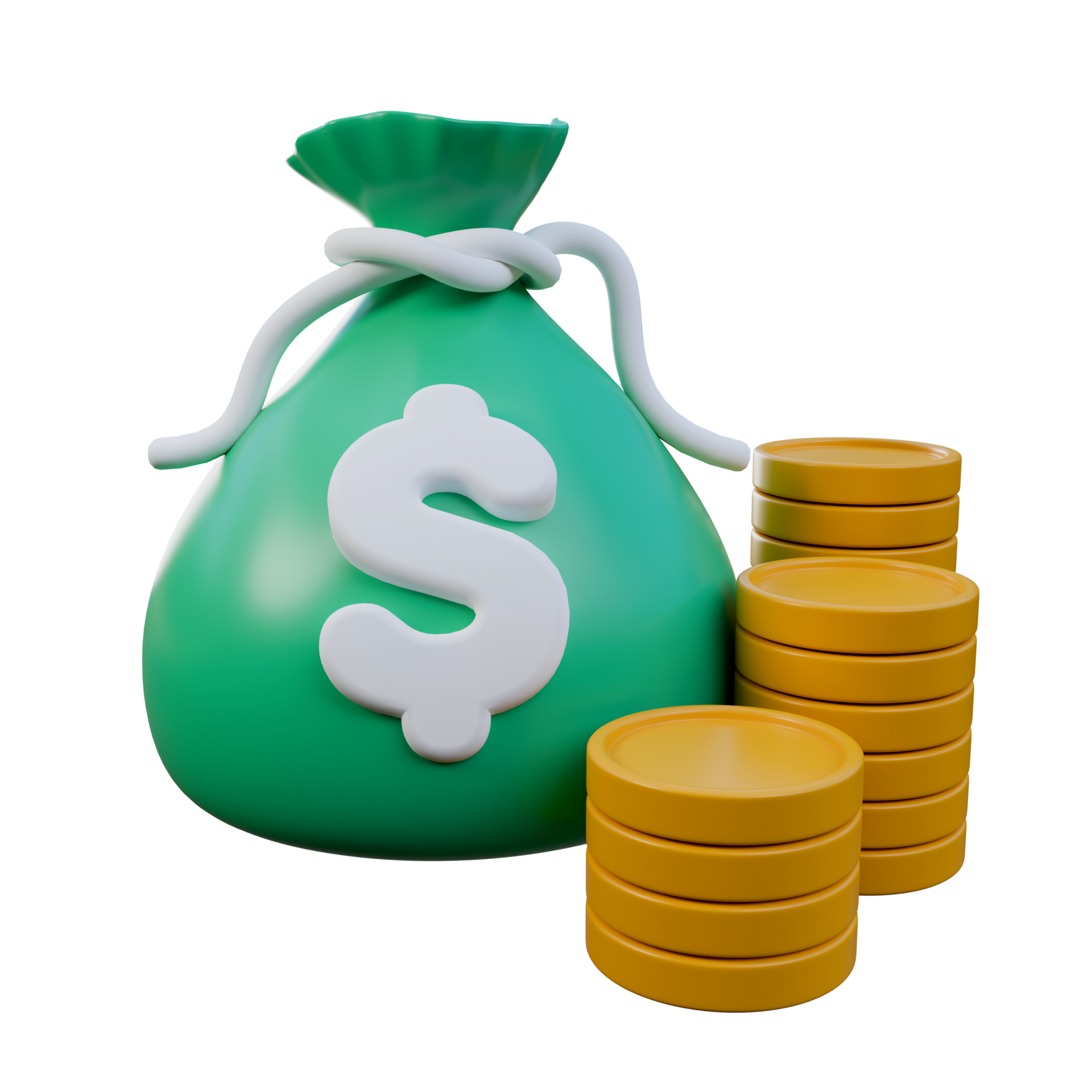 3d dinero ahorro apilar moneda con bolso 36876598 PNG