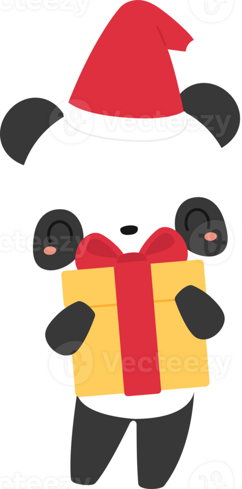 Cute panda bear cartoon characters in festive Christmas holiday season ...