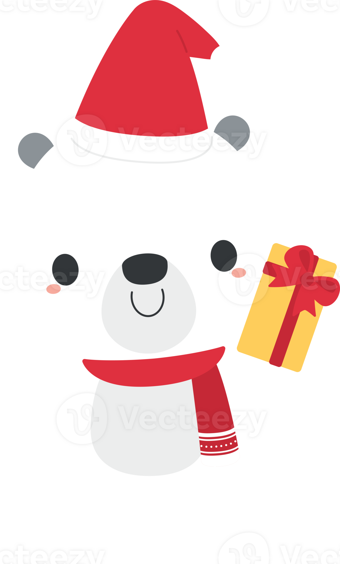 Cute Polar Bear Cartoon Characters In Festive Christmas Holiday Season