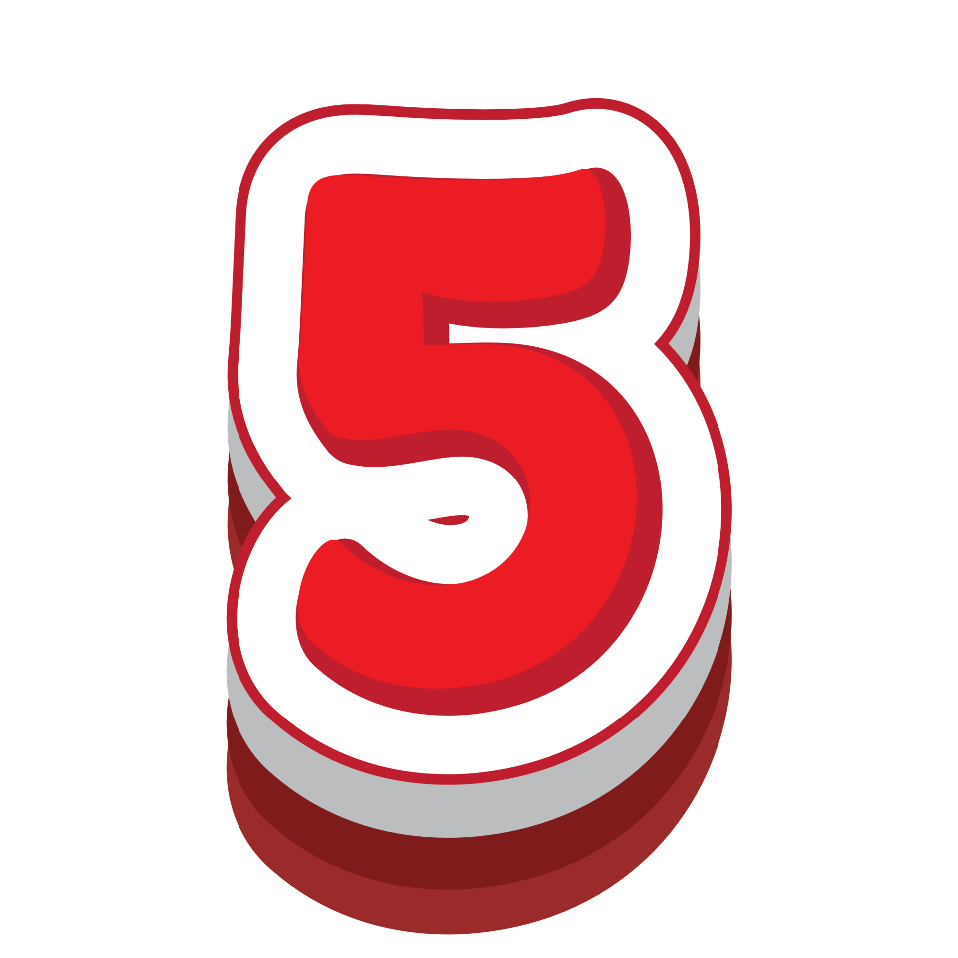 number 5 red cartoon text effect 36877644 PNG