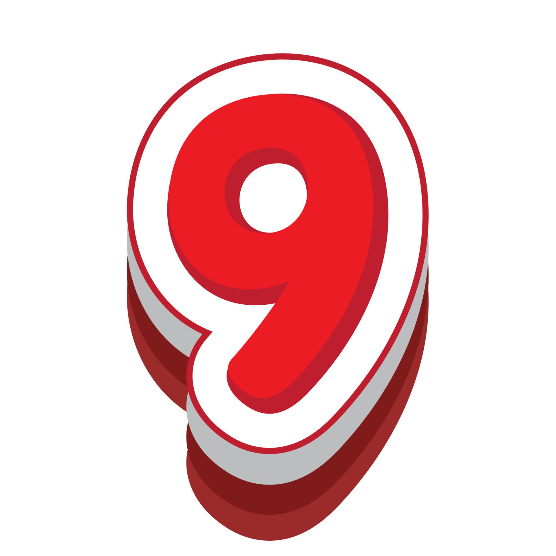 number 9 red cartoon text effect 36877645 PNG