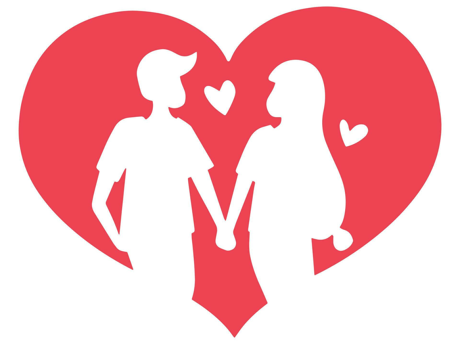 Love Silhouette Couple Background Valentines Day 36883334 Vector Art at ...