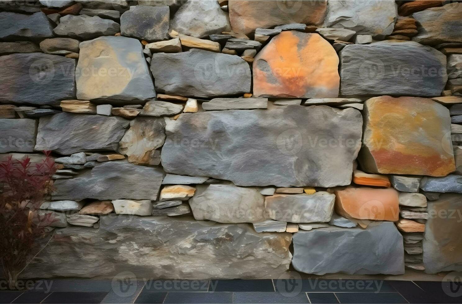 AI generated Stone surface texture. Grunge brick wall background ...
