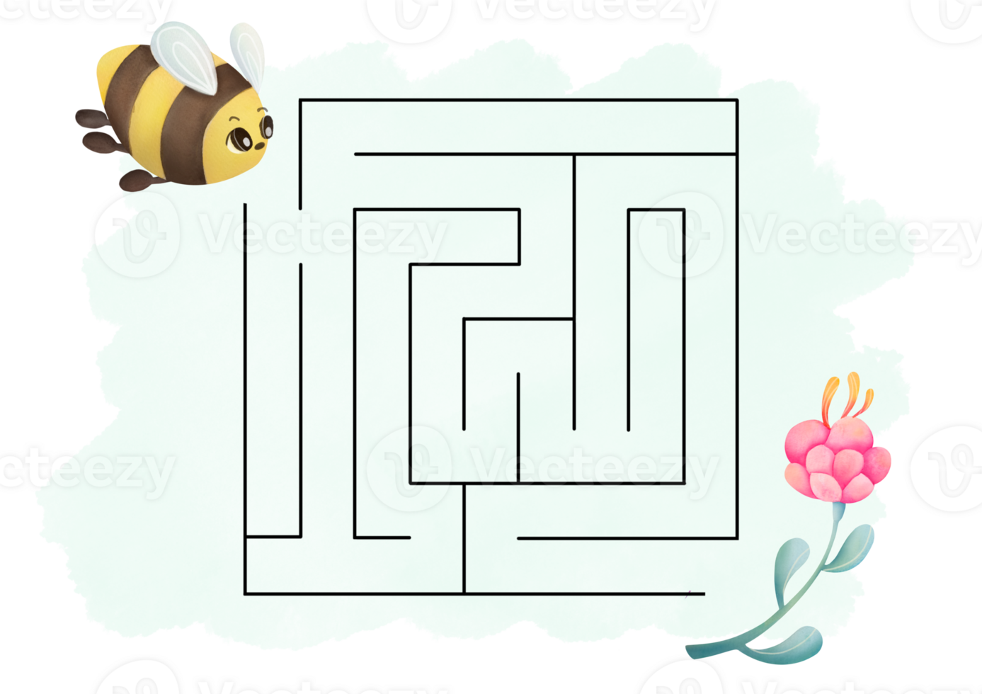 Help cute bee find way to flower. Maze, puzzle for kids. developing ...