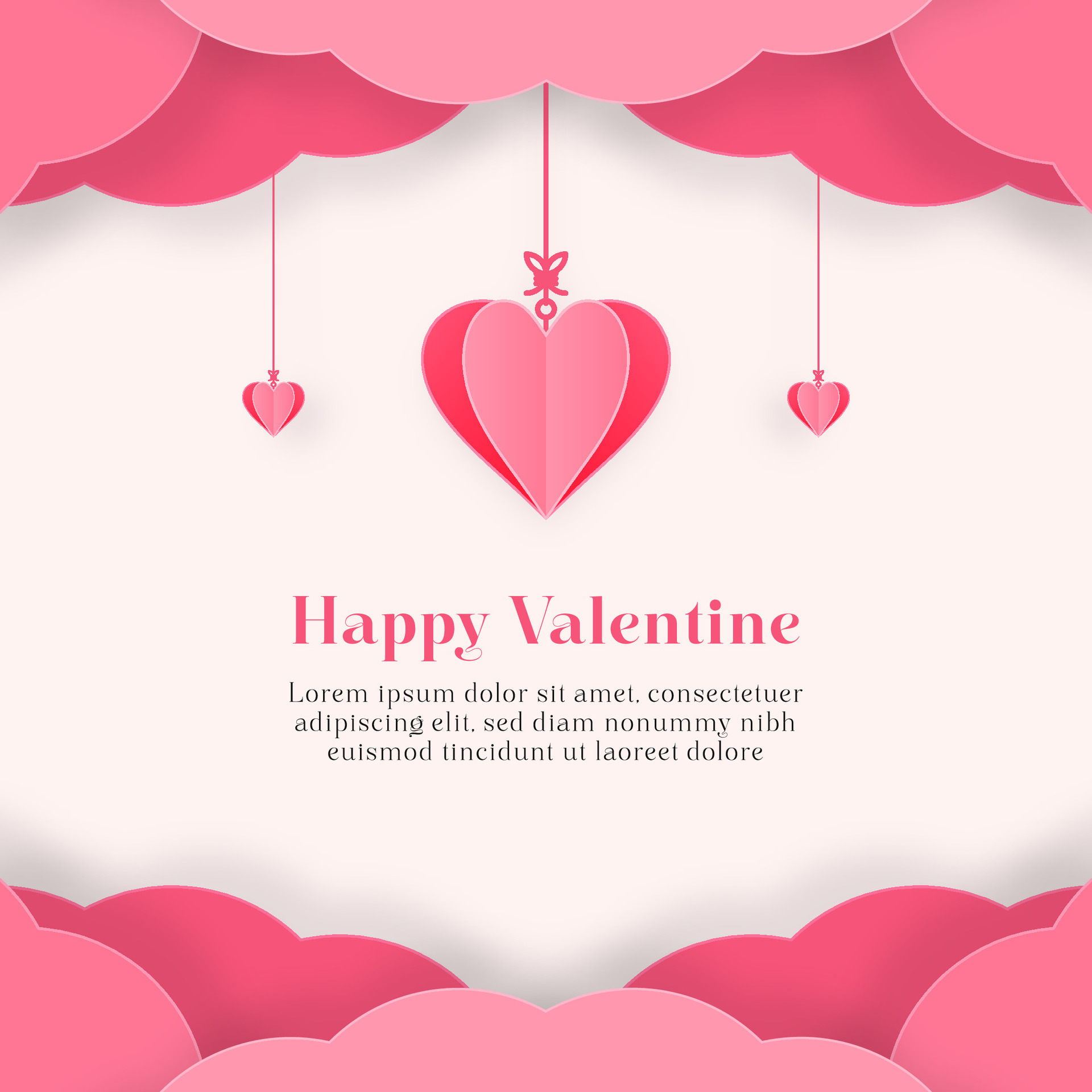 Cute Simple Romantic Valentine's Greetings With Heart Shaped Decor and ...