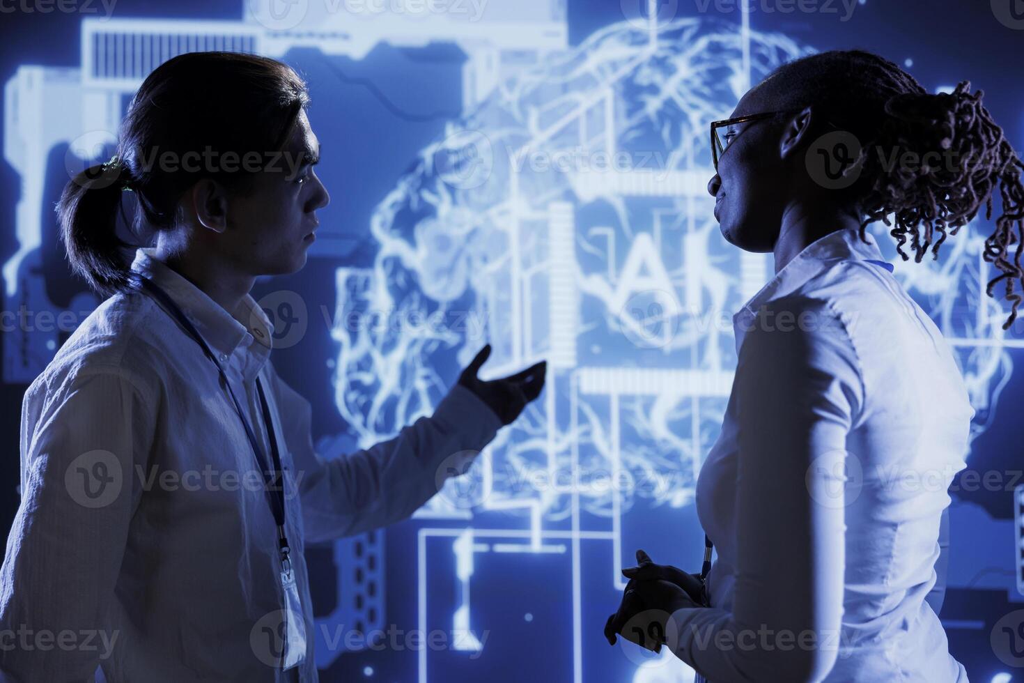 Coworkers Brainstorming Ways To Use Ai Cognitive Computing To Extract Usable Information From