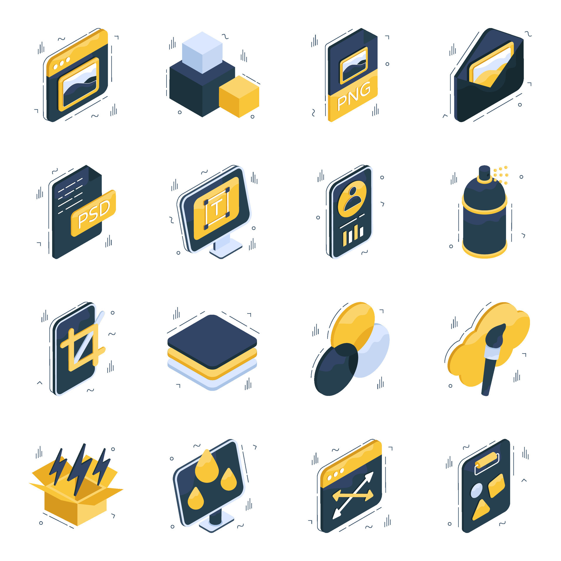 Pack of Web and Designing Isometric Icons 36886269 Vector Art at Vecteezy