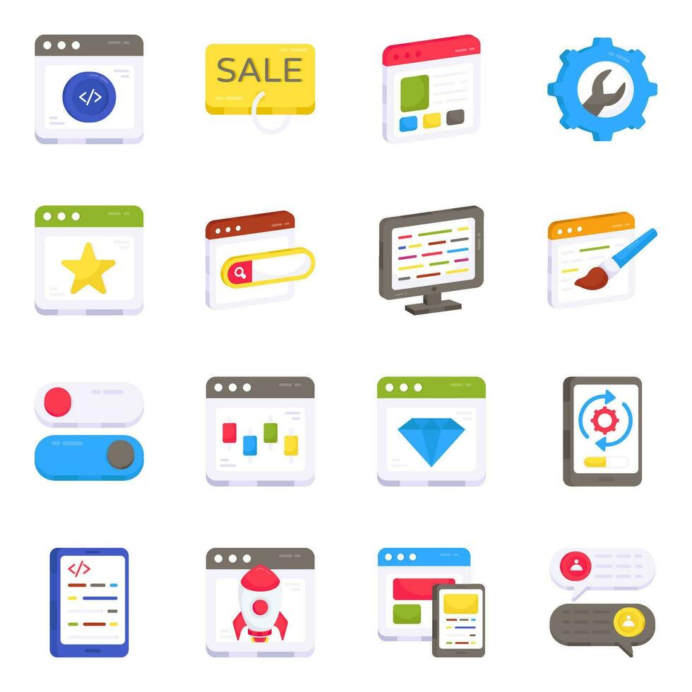Pack of User Interface Flat Icons 36886491 Vector Art at Vecteezy