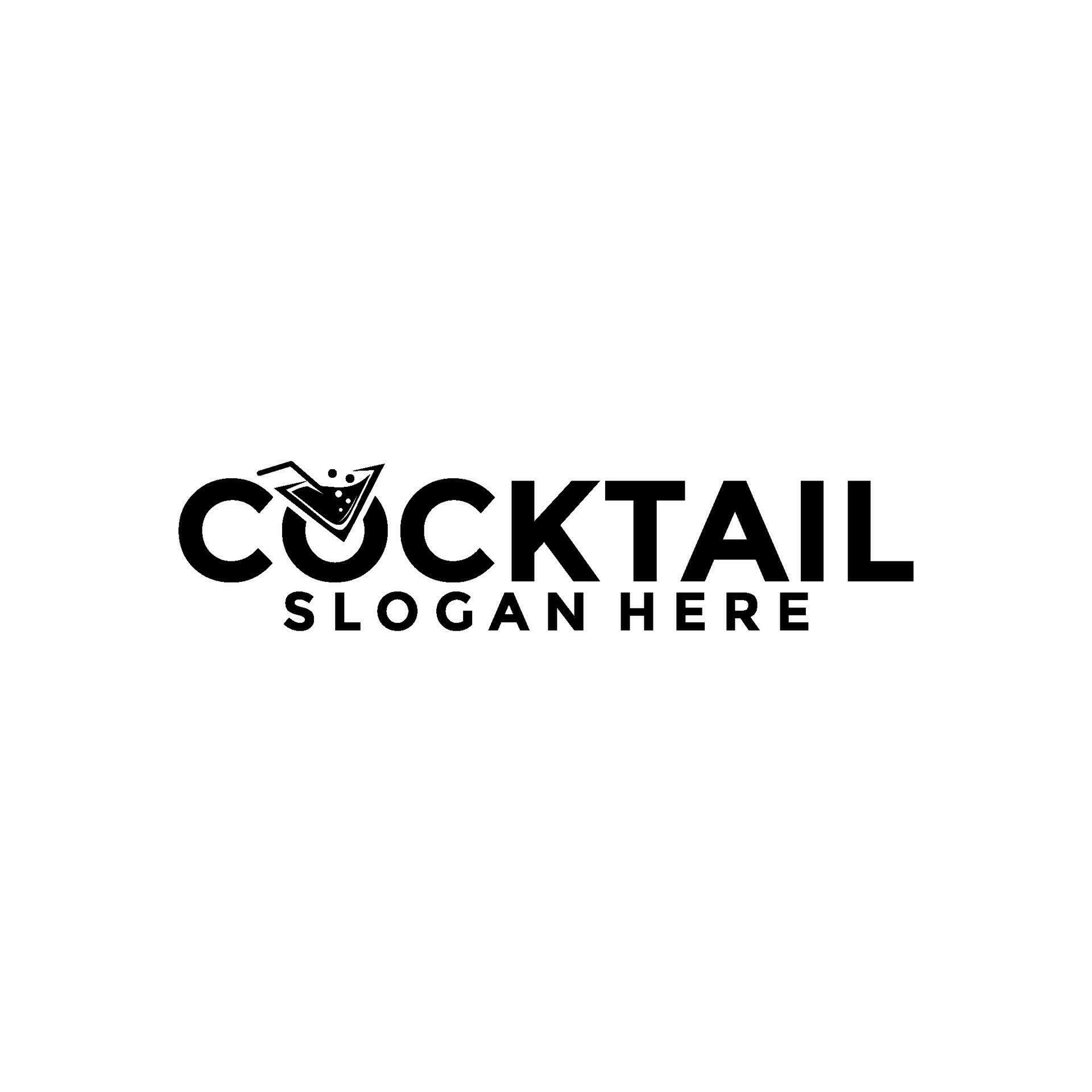 Cocktail Logo Design Vector Vintage Alcohol Drink Icon Cocktail Glass Vector Retro Design