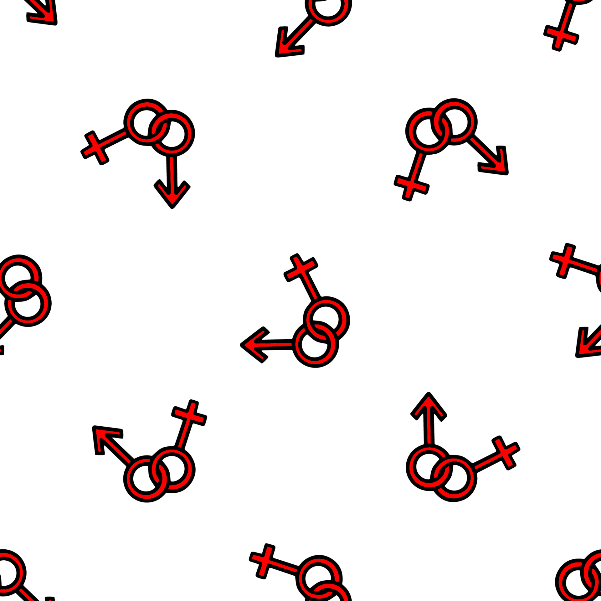 Seamless Pattern Of Female And Male Gender Symbols 36890970 Png