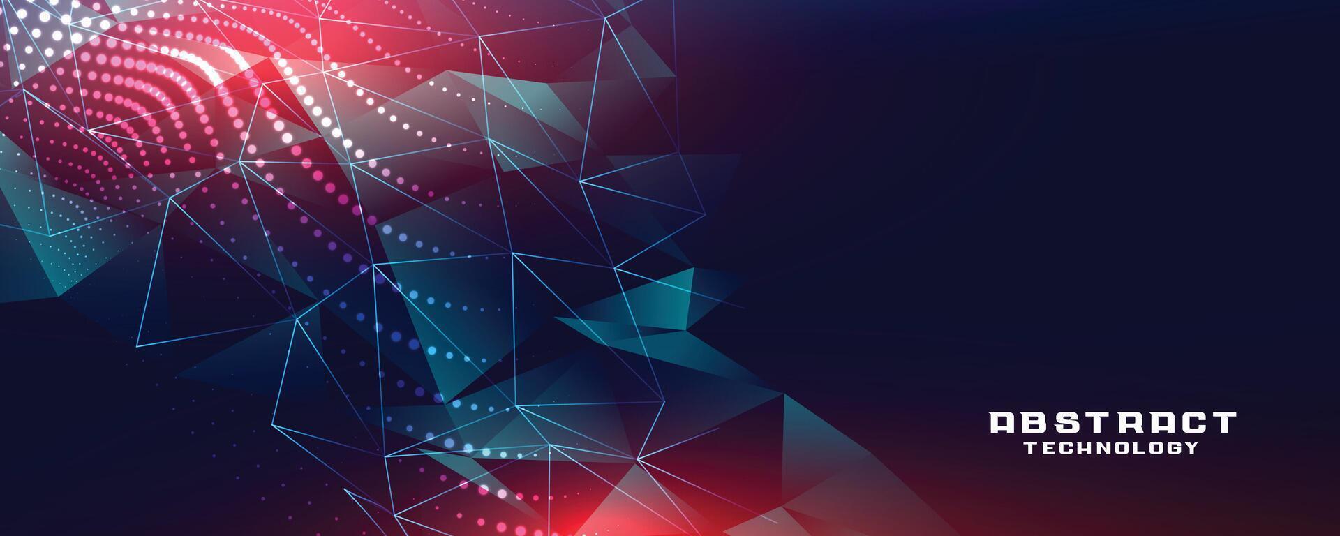 technology banner with low poly shapes and particles 36891025 Vector ...