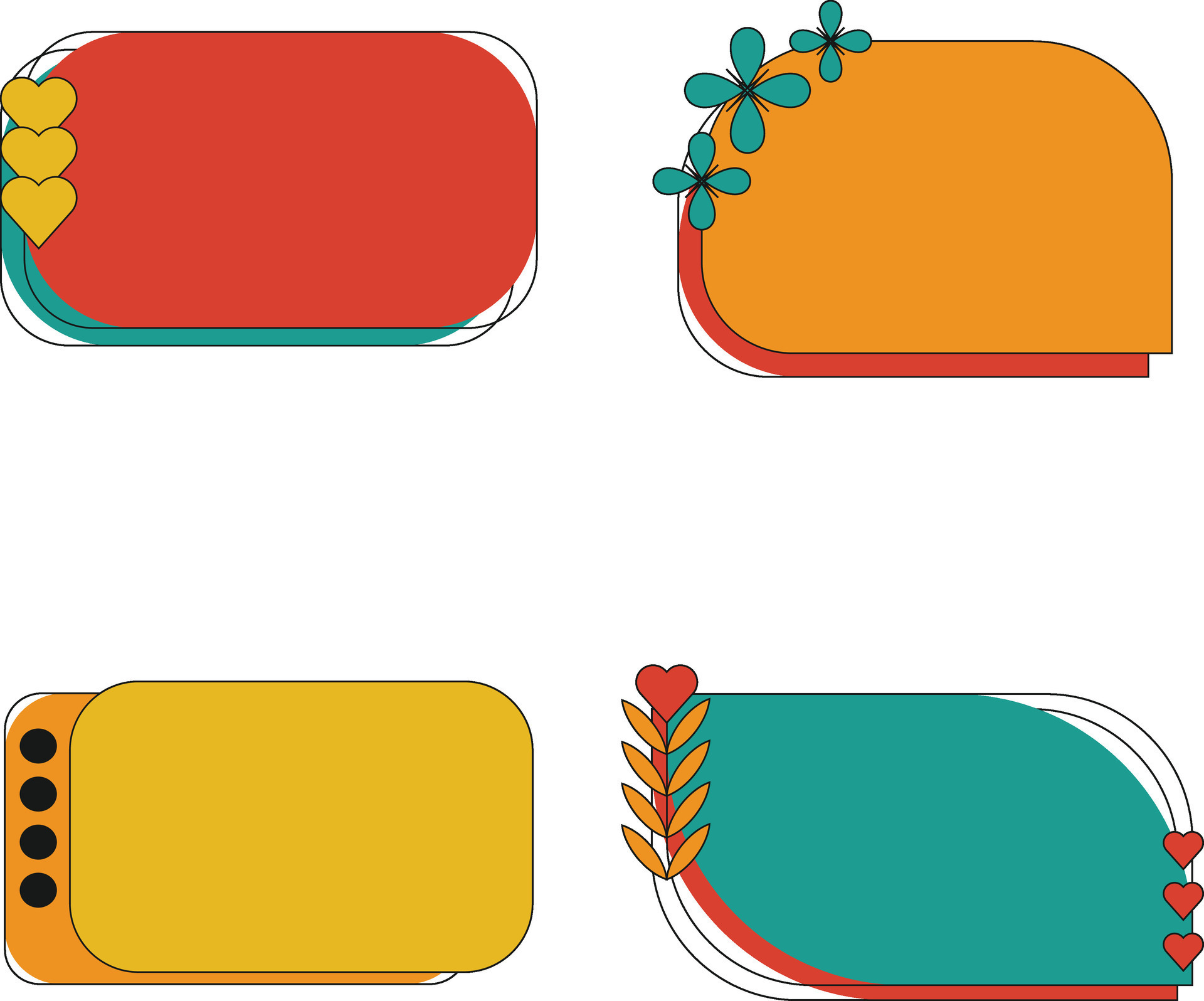 Retro Text Box Icons. Isolated On White Background 36893069 Vector Art ...