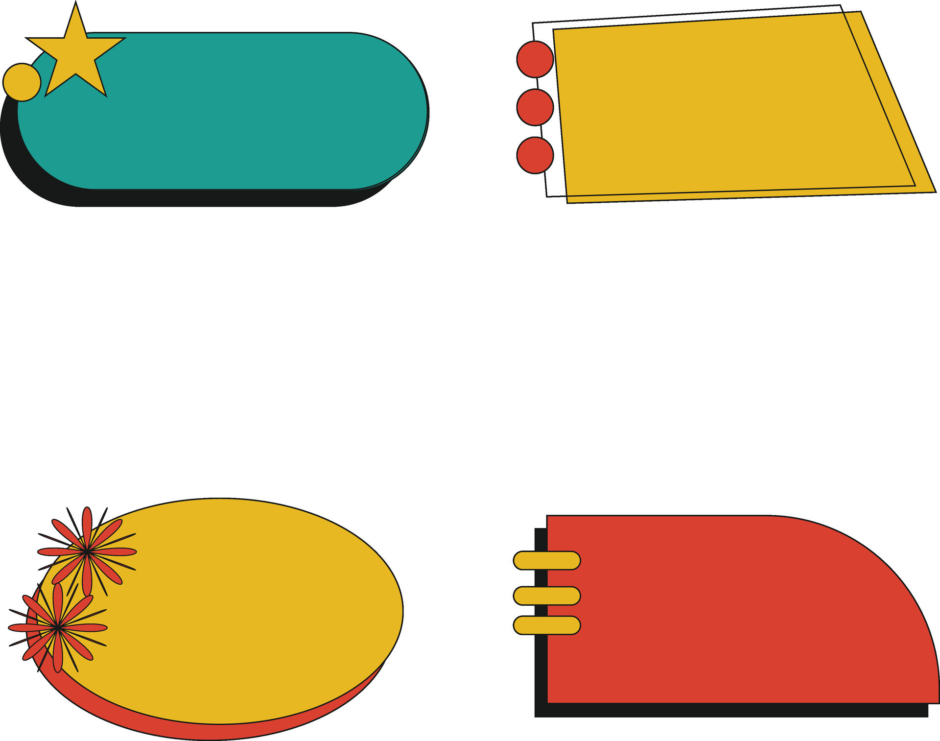 Retro Text Box Icons. Isolated On White Background 36893074 Vector Art ...