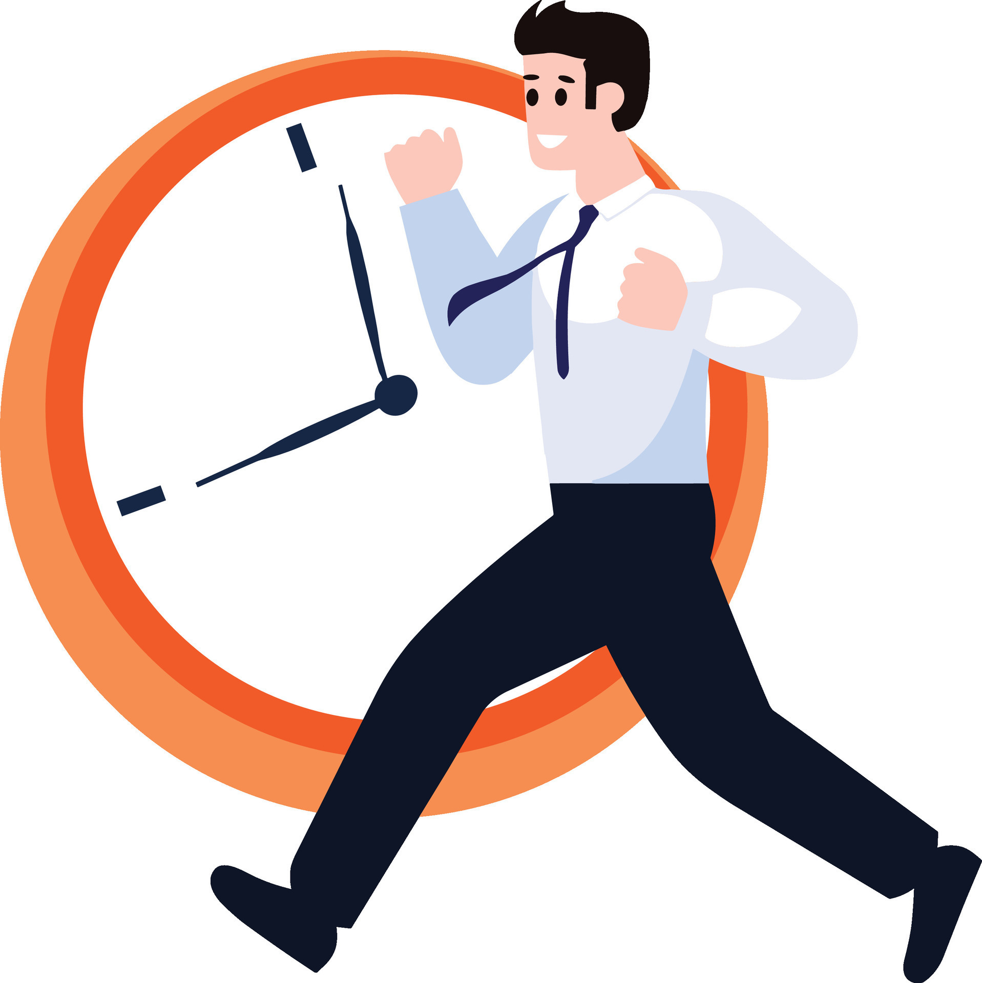 a man running to work in flat style isolated on background 36893595 ...