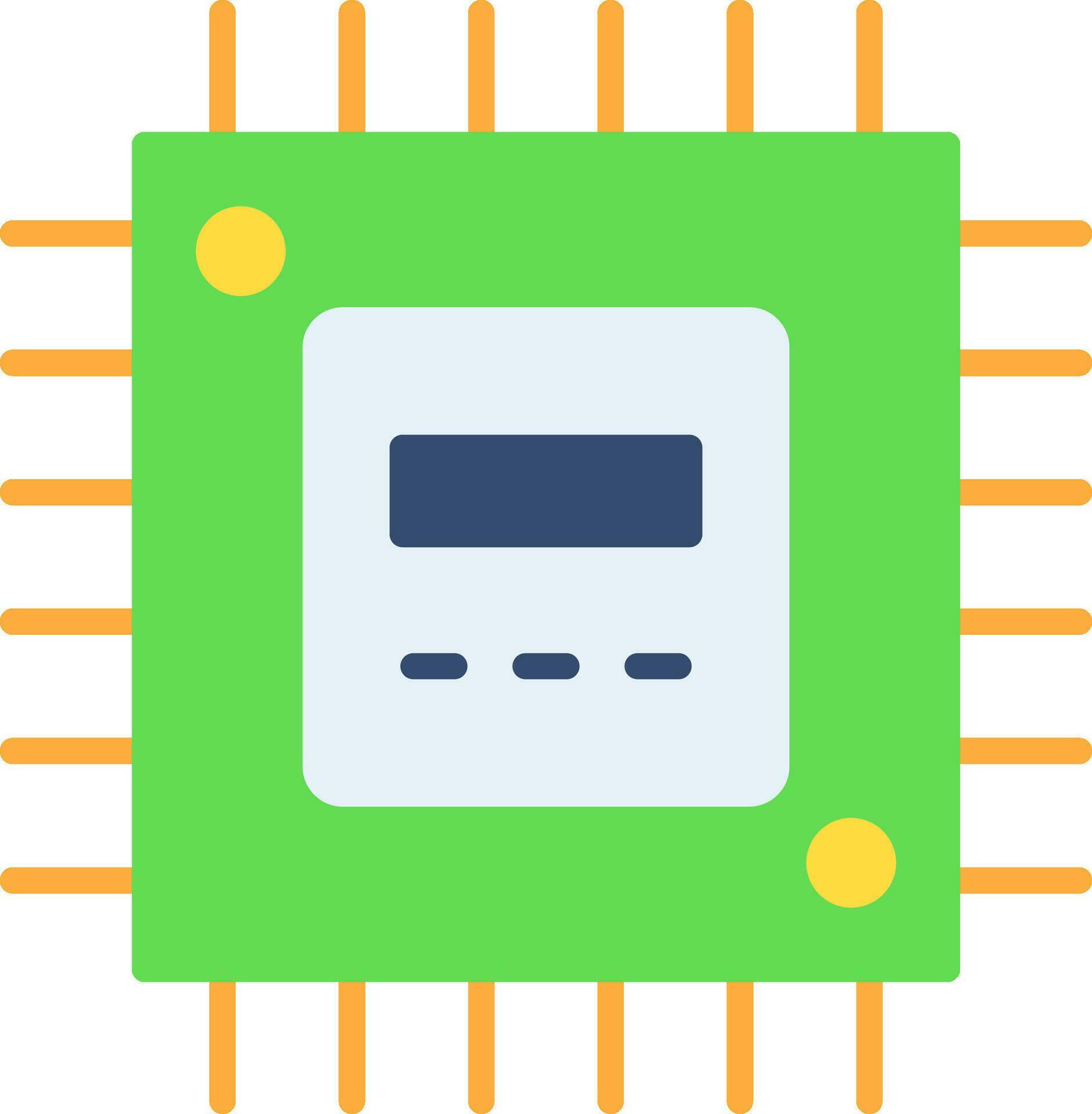 Processor Flat Icon 36895499 Vector Art at Vecteezy