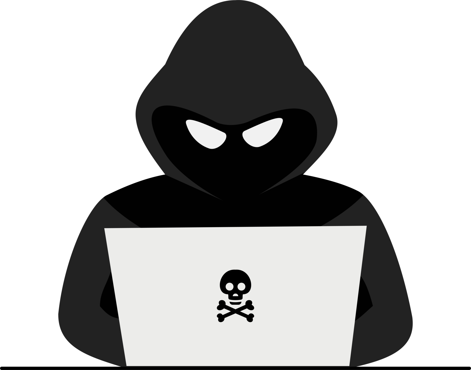 hacker logo or hacker in black hoodie cyber crime with laptop 36895728 PNG