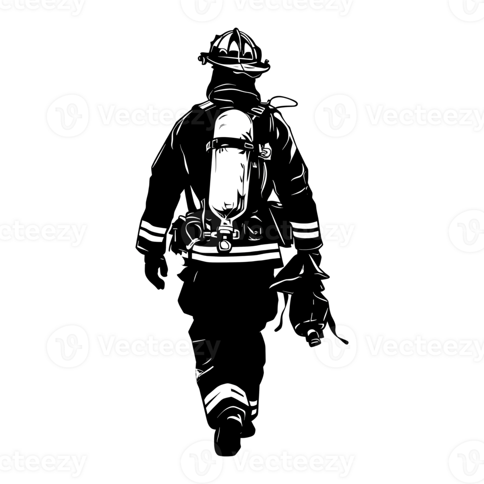 AI generated silhouette of a firefighter full body 36901788 PNG