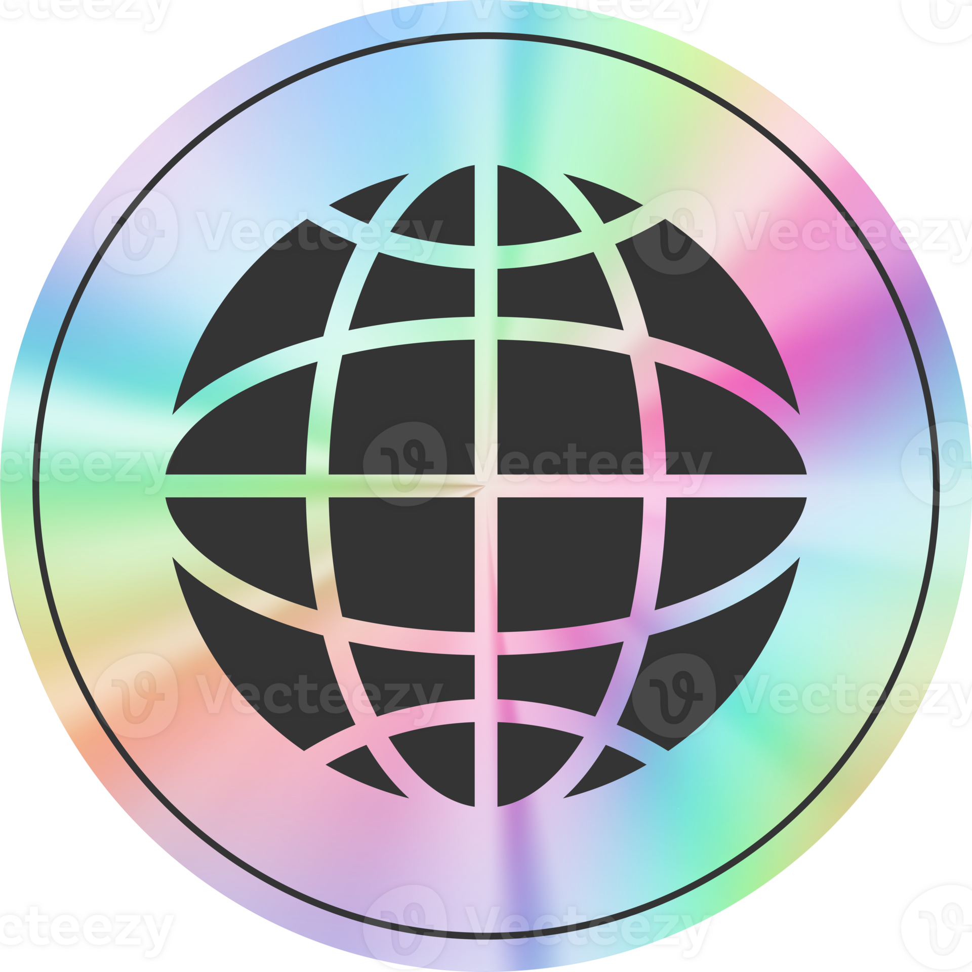 Y2k holographic globe sticker 36902582 PNG Y2k holographic globe sticker 36902582 PNG