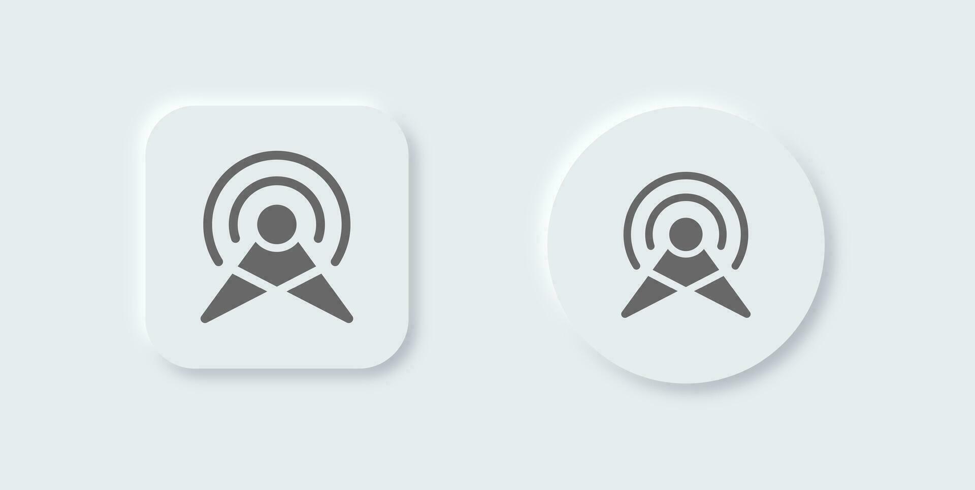 Broadcast Solid Icon In Neomorphic Design Style Online Signs Vector