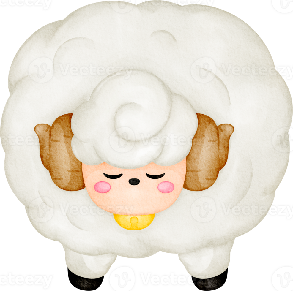Watercolor Sheep Cartoon 36905915 Png