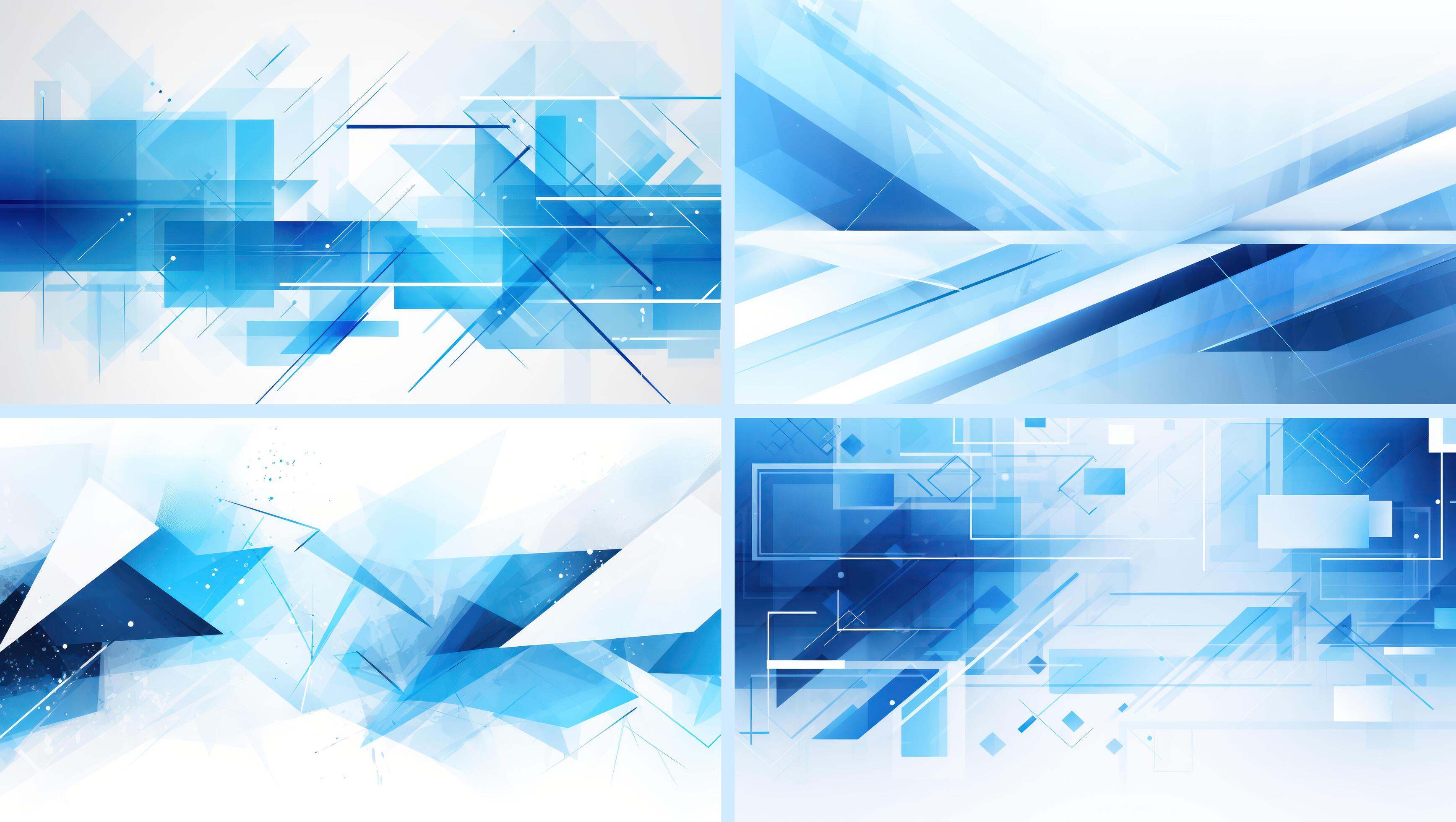 AI generated Blue white minimal geometric abstract backgrounds ...