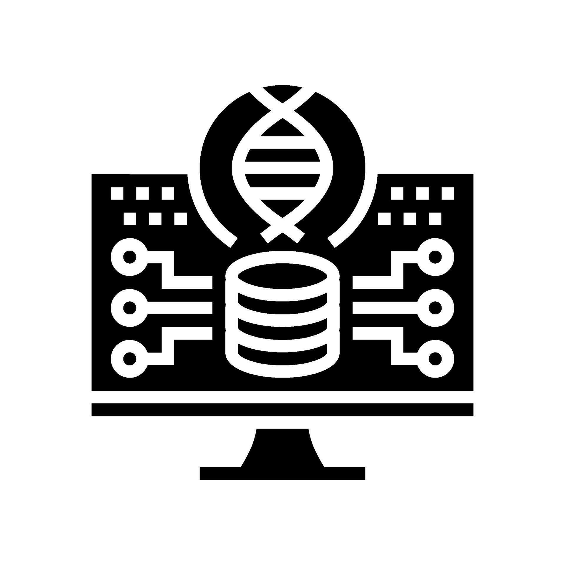 Genomic Data Analysis Cryptogenetics Glyph Icon Vector Illustration